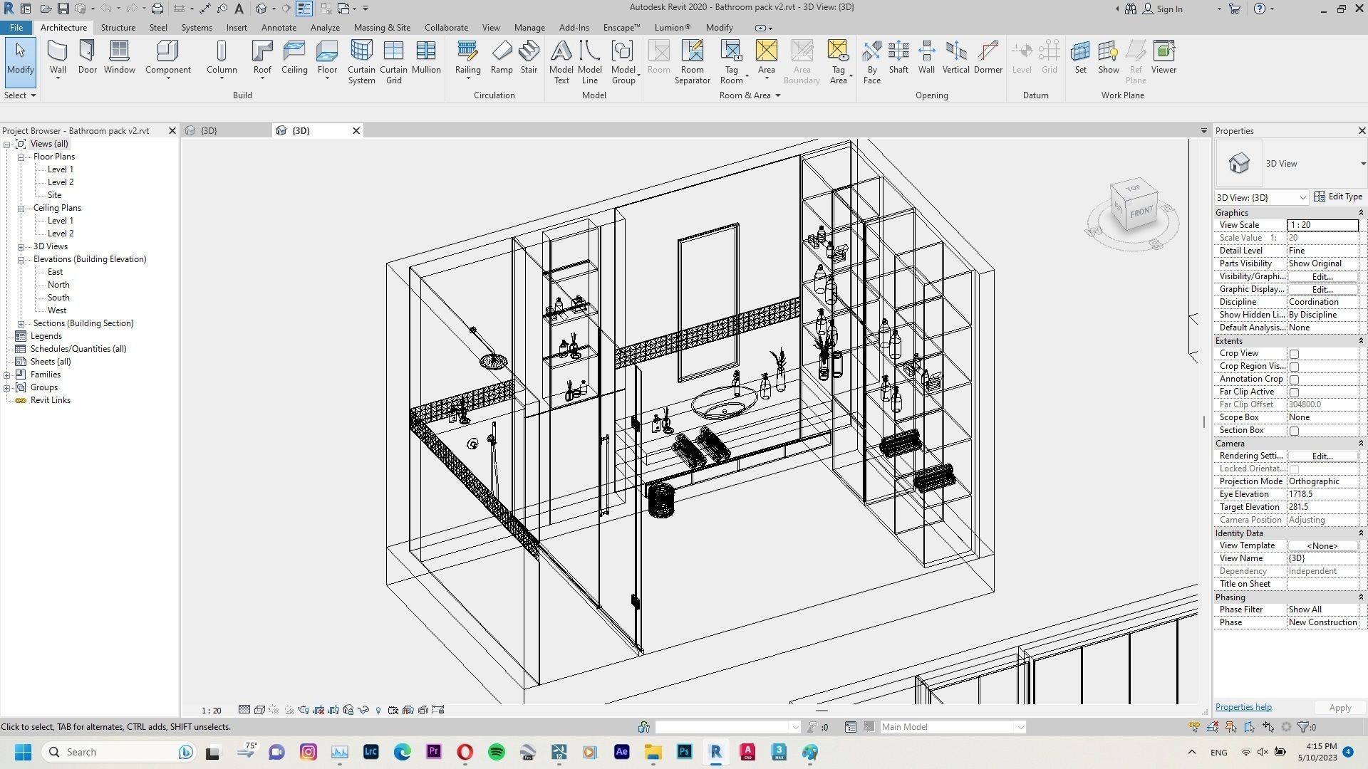 Bathroom design revit family 3D model | CGTrader