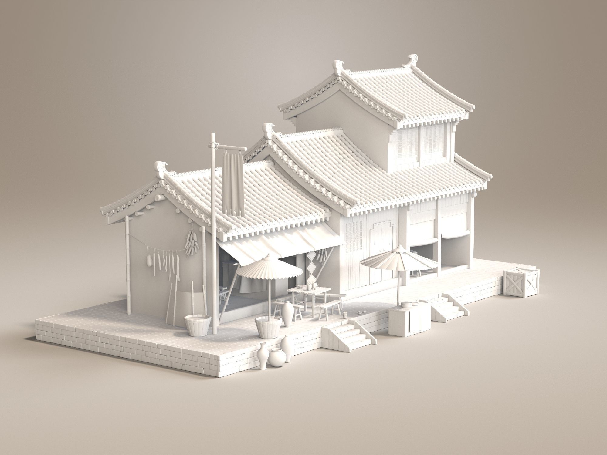 Ancient Chinese architecture 3D model | CGTrader