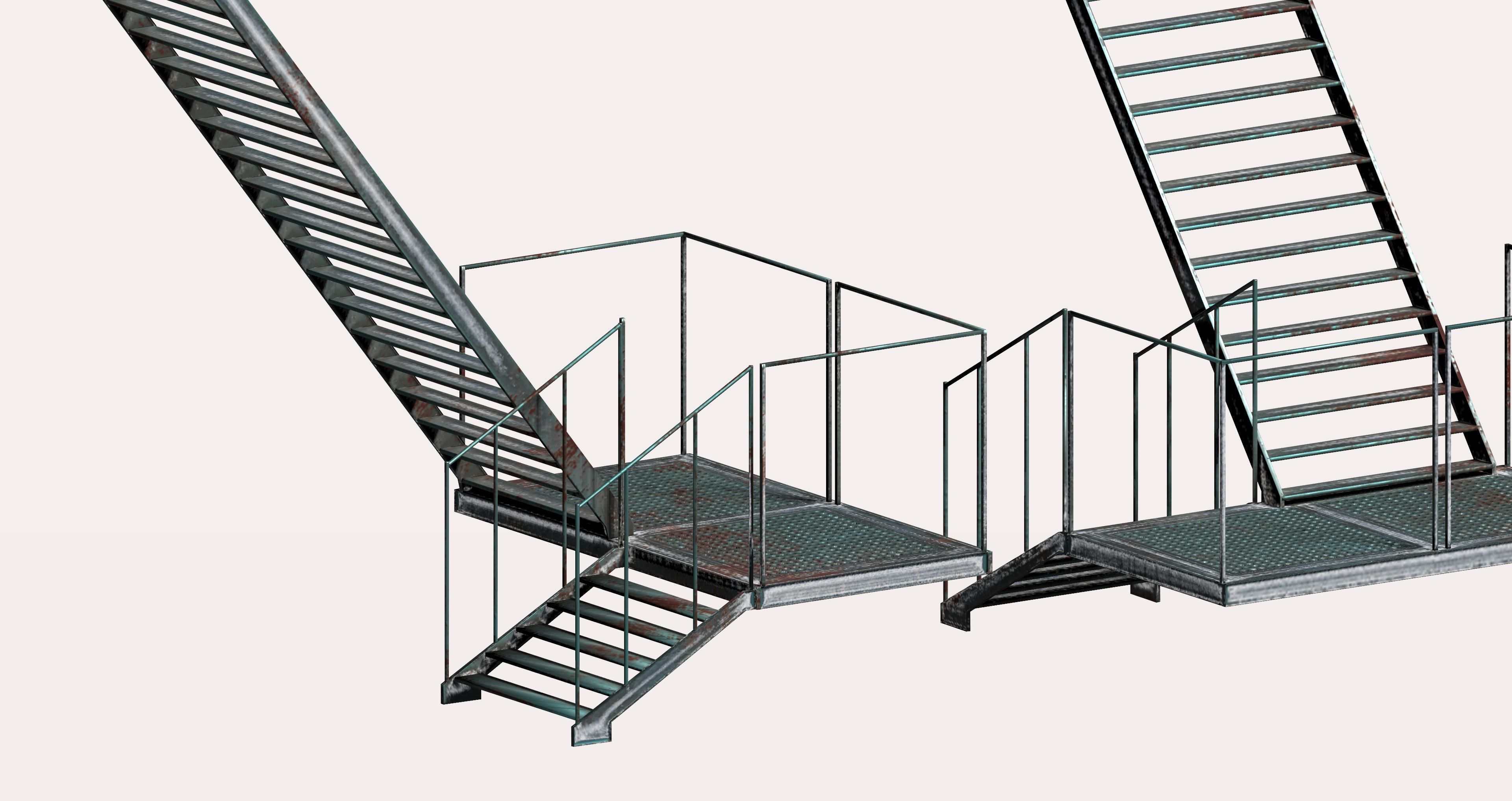 Modular multi-platform stairs 3D model | CGTrader