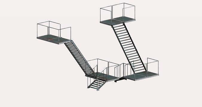 Modular multi-platform stairs 3D model | CGTrader