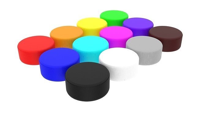 Plastic Bottle Caps Set 3D model | CGTrader