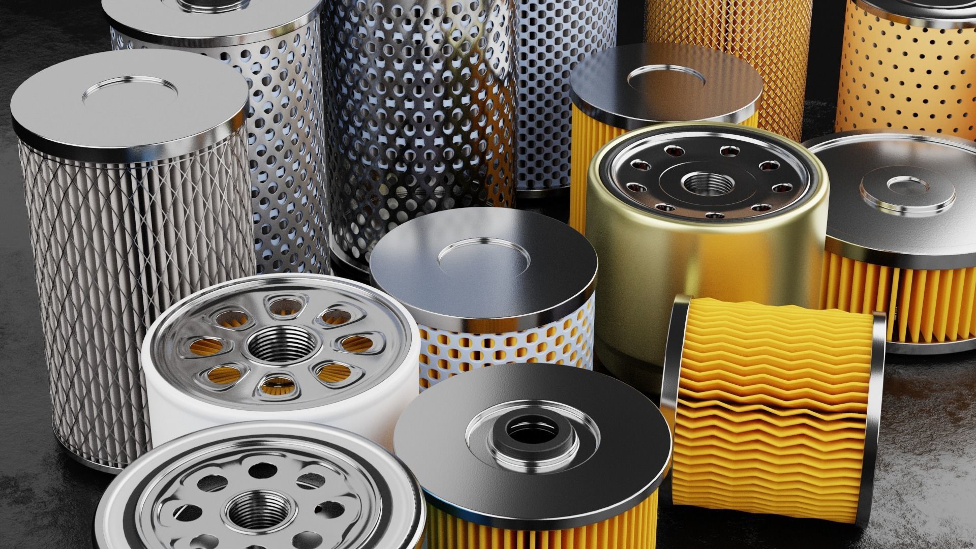 Automotive filters package 3D Model Collection | CGTrader