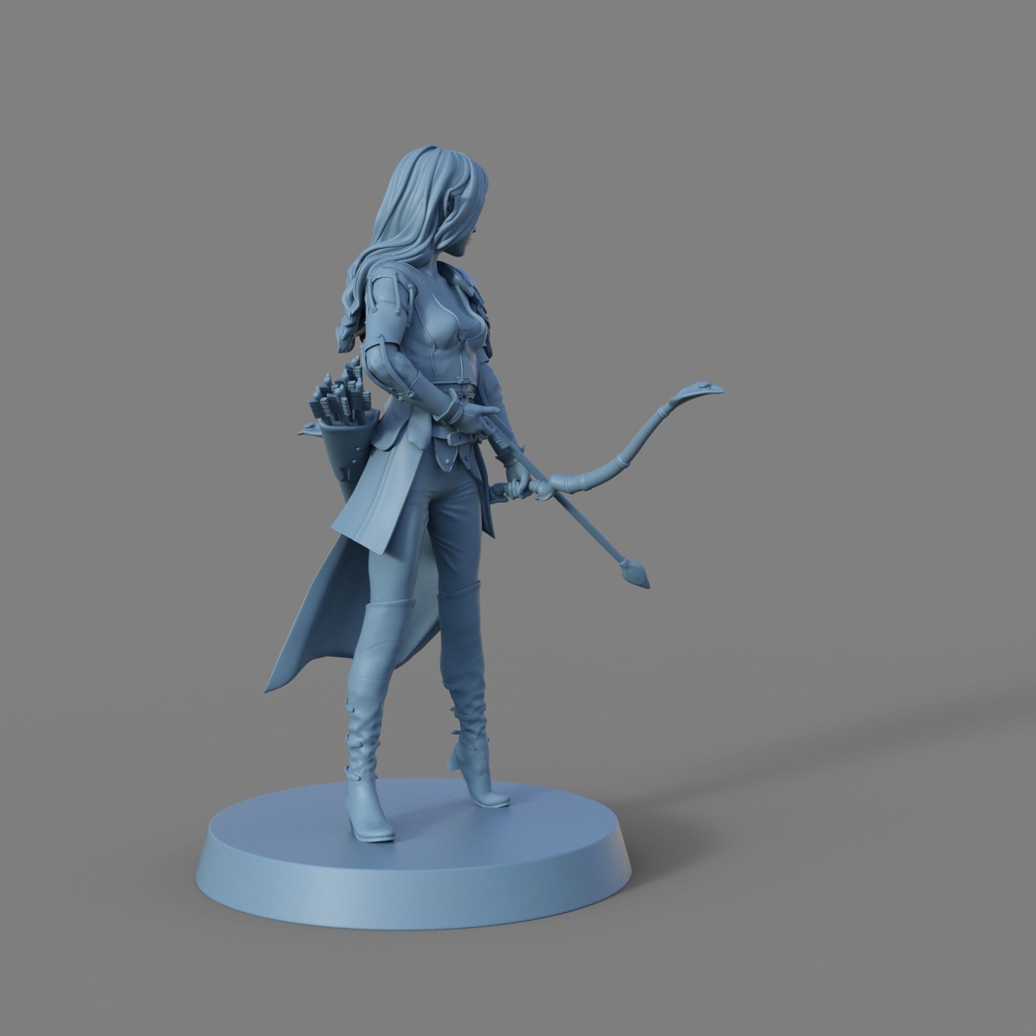 Female Elf Ranger miniature for Tabletop RPGs 3D model 3D printable ...