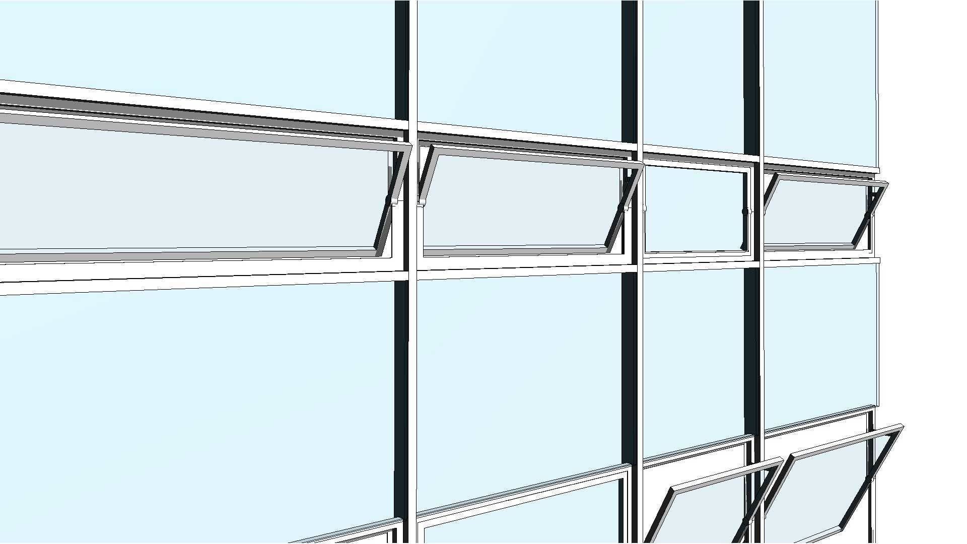 Curtain Wall Panel Pivot Window Revit Family 3D model | CGTrader