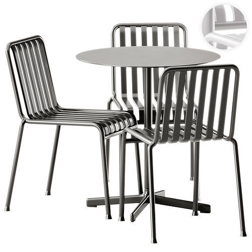 Hay Neu Round Table and Palissade Chair 3D model | CGTrader