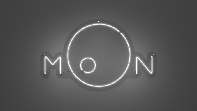 Moon - Neon Sign 3D model | CGTrader