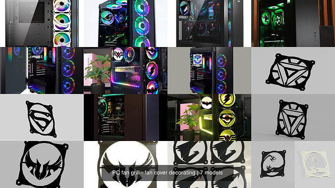 PC fan grill - fan cover decorating 3D Model Collection | CGTrader