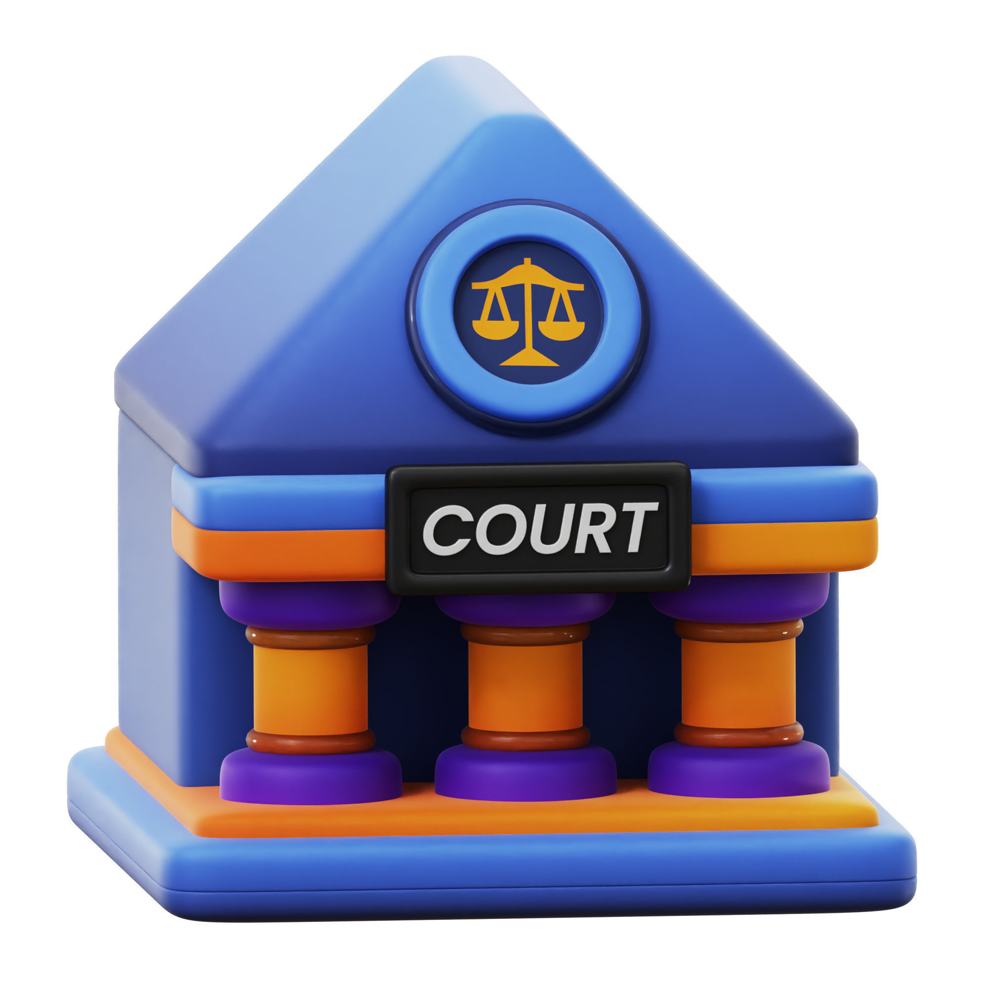 3D model Court Building 3D Icon VR / AR / low-poly | CGTrader