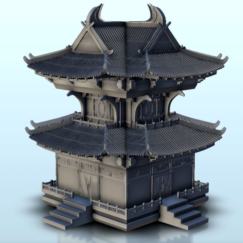 chinese temple 3D model 3D printable | CGTrader