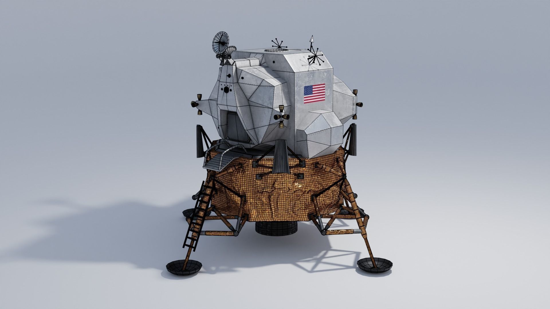 Lunar Lander 4K and 2K Textures 3D model | CGTrader
