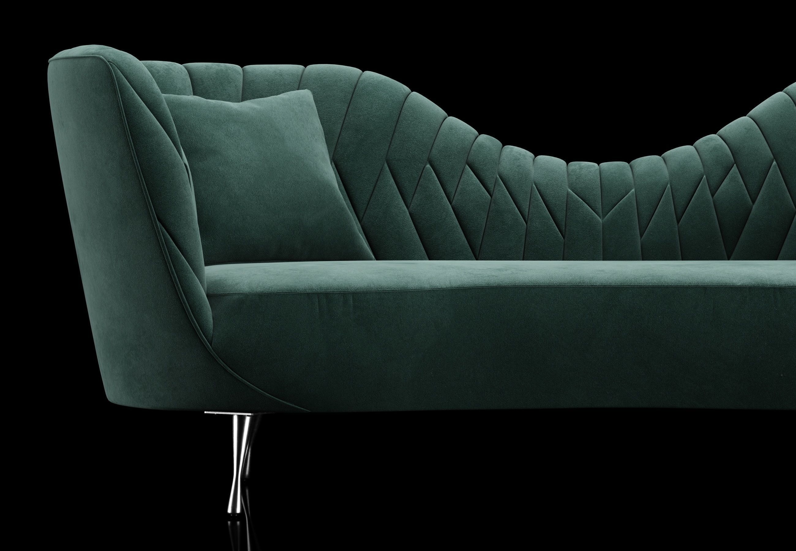 Eva velvet sofa 3D model | CGTrader