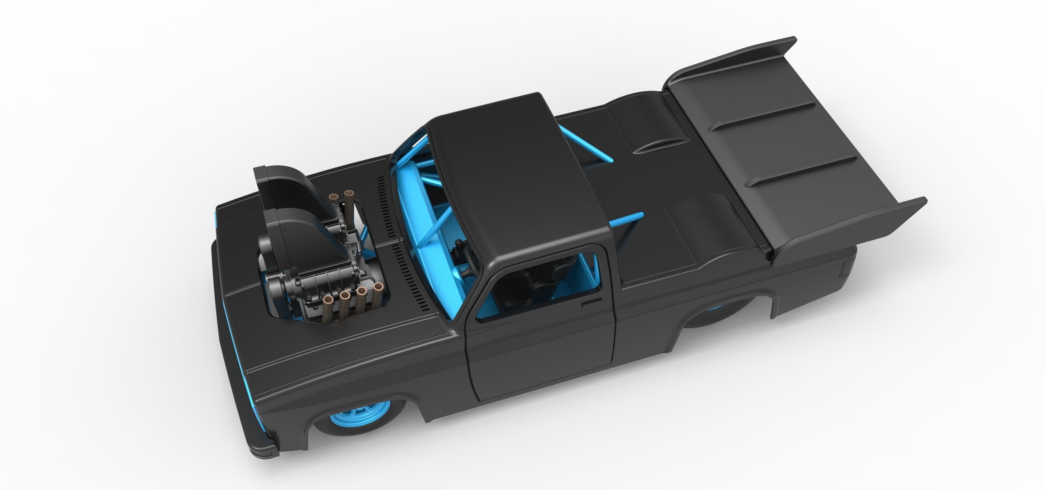 Diecast Dragster truck Scale 1 to 25 3D model 3D printable | CGTrader