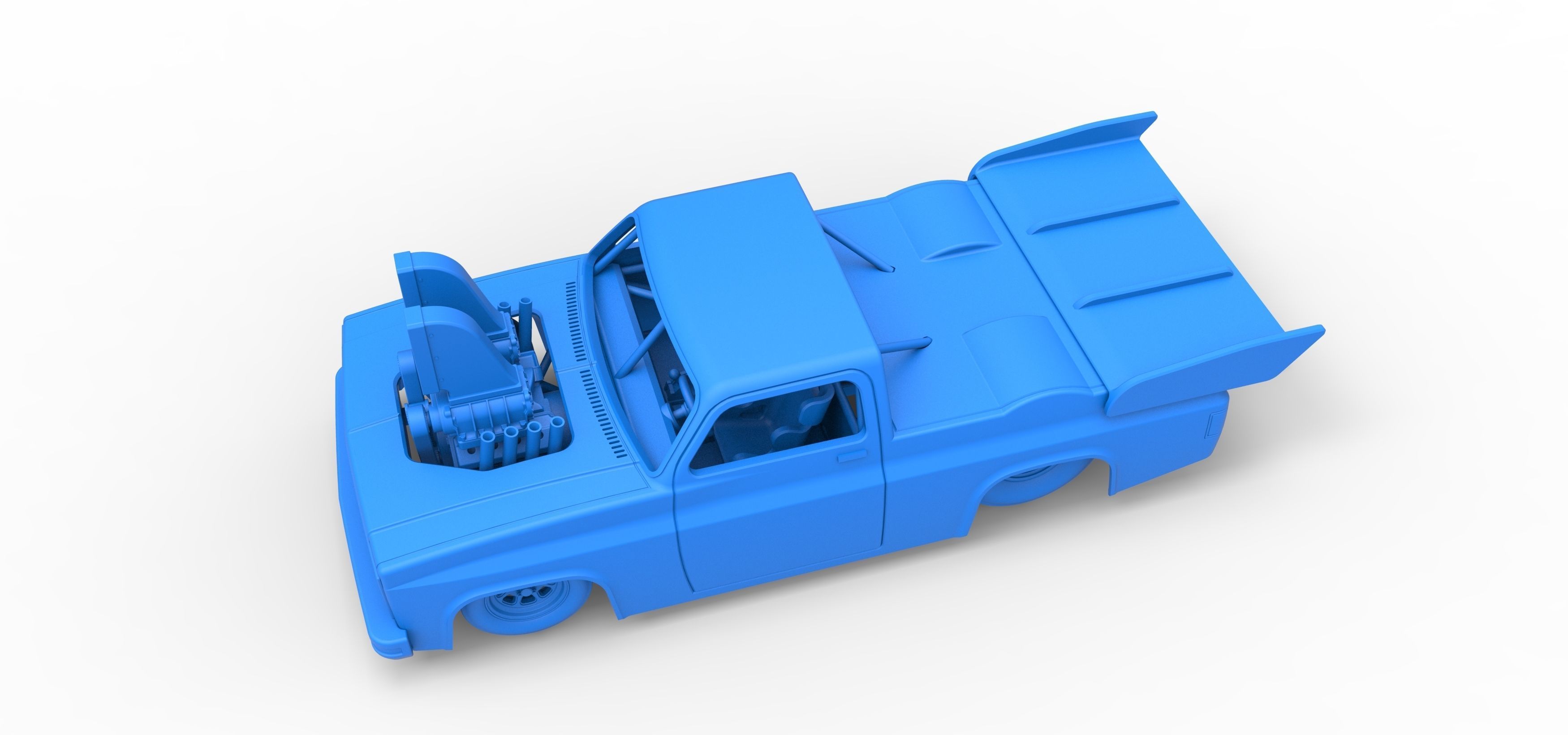 Diecast Dragster truck Scale 1 to 25 3D model 3D printable | CGTrader