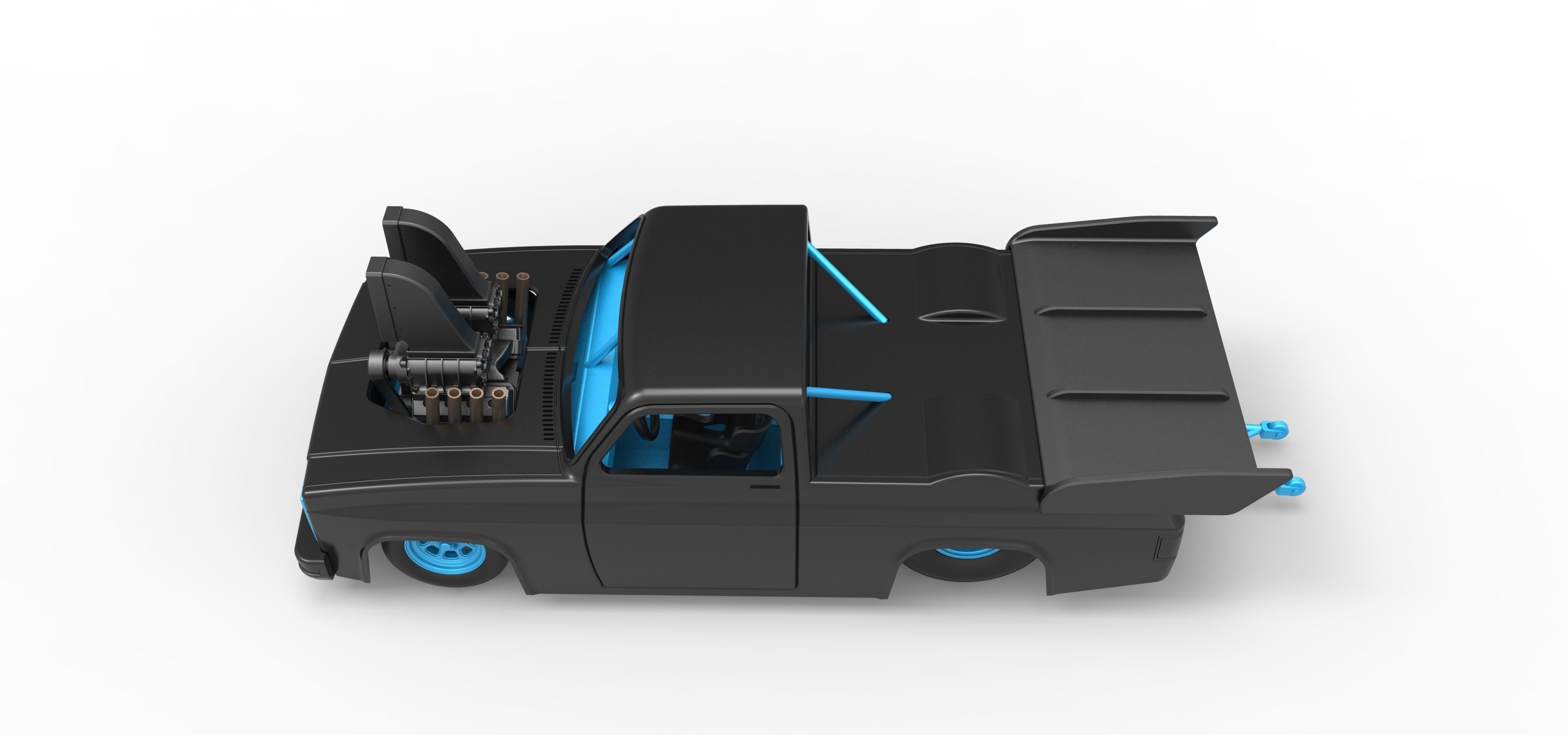 Diecast Dragster truck Scale 1 to 25 3D model 3D printable | CGTrader