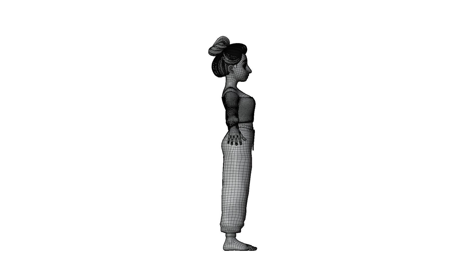 Chloe Girl Cartoon Character 3D model rigged | CGTrader