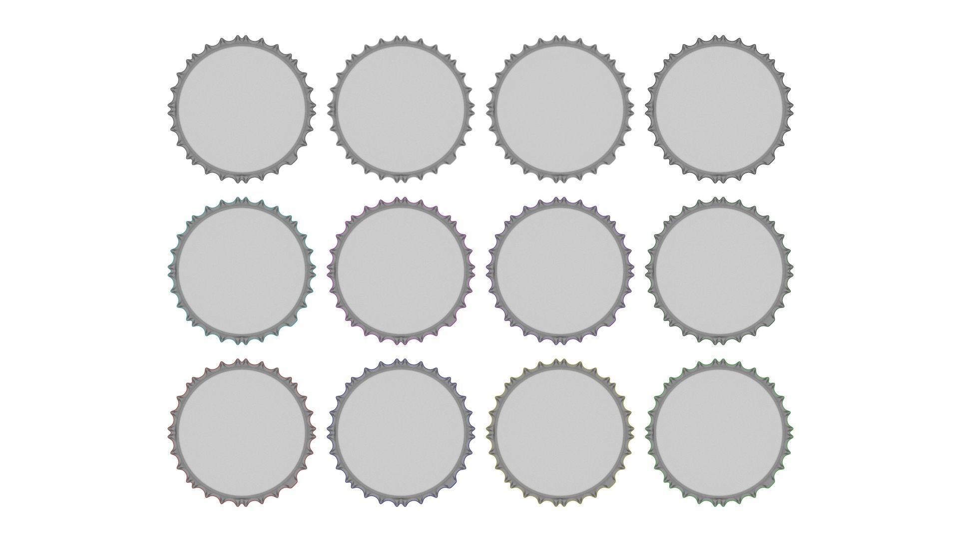 Metal Bottle Caps Set 3D model | CGTrader