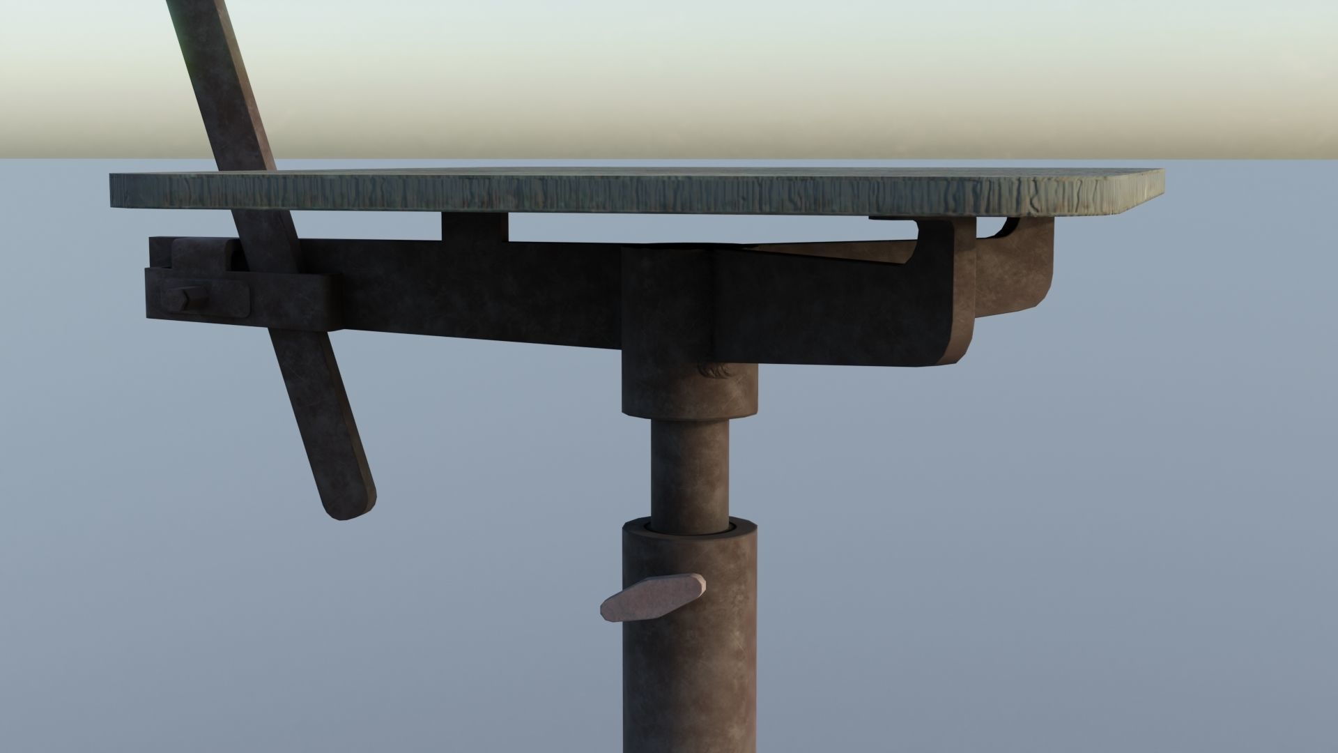 3D model Old rusty broken rotating wooden chair VR / AR / low-poly ...