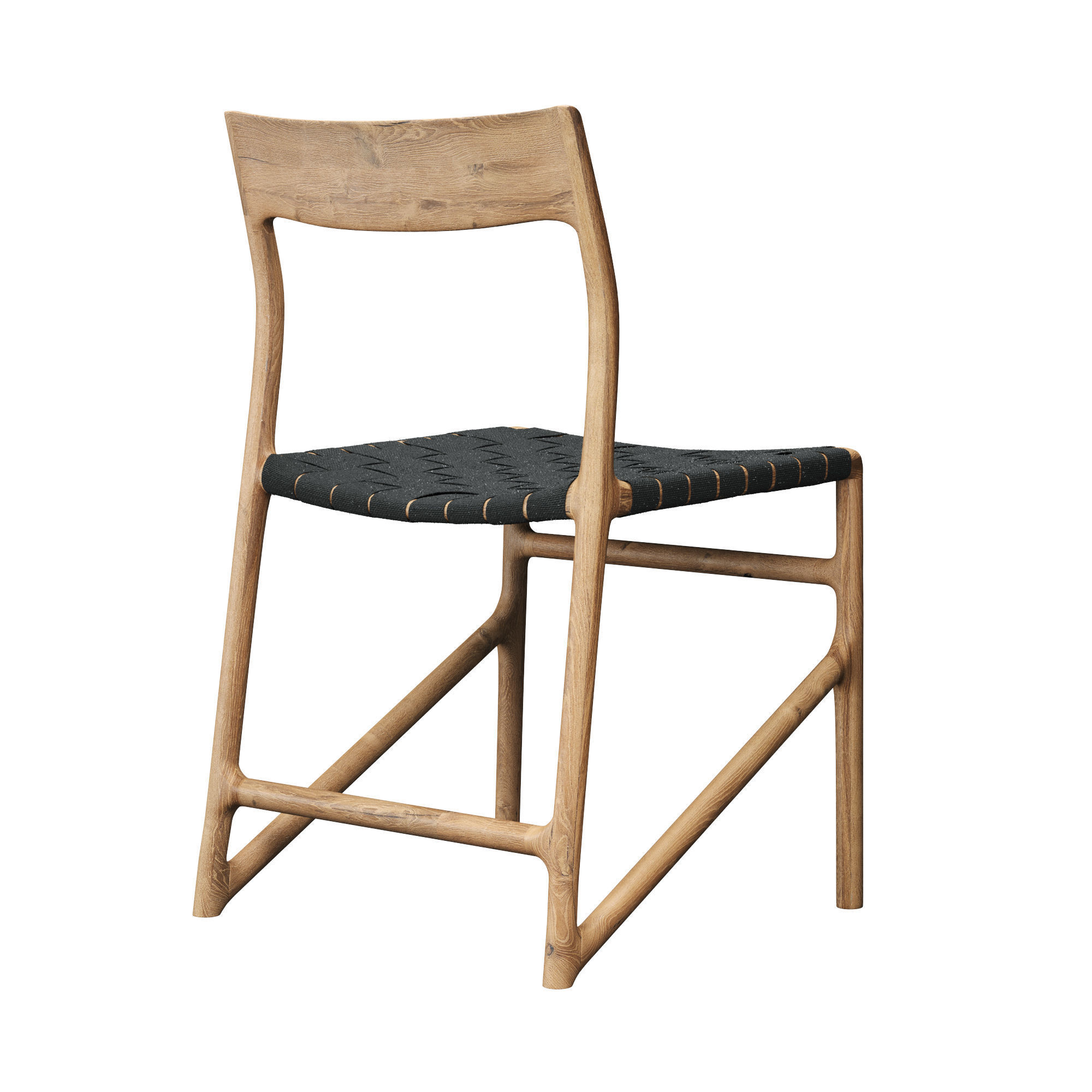 Fawn Dining Chair Oak Black Webbing 3D model | CGTrader