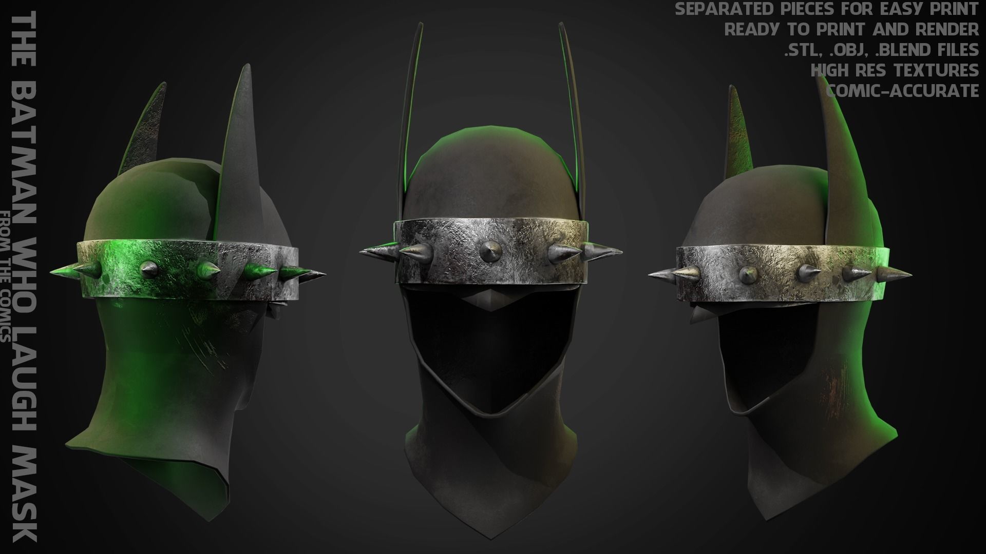 The Batman Who Laughs Mask for Cosplay 3D model 3D printable | CGTrader
