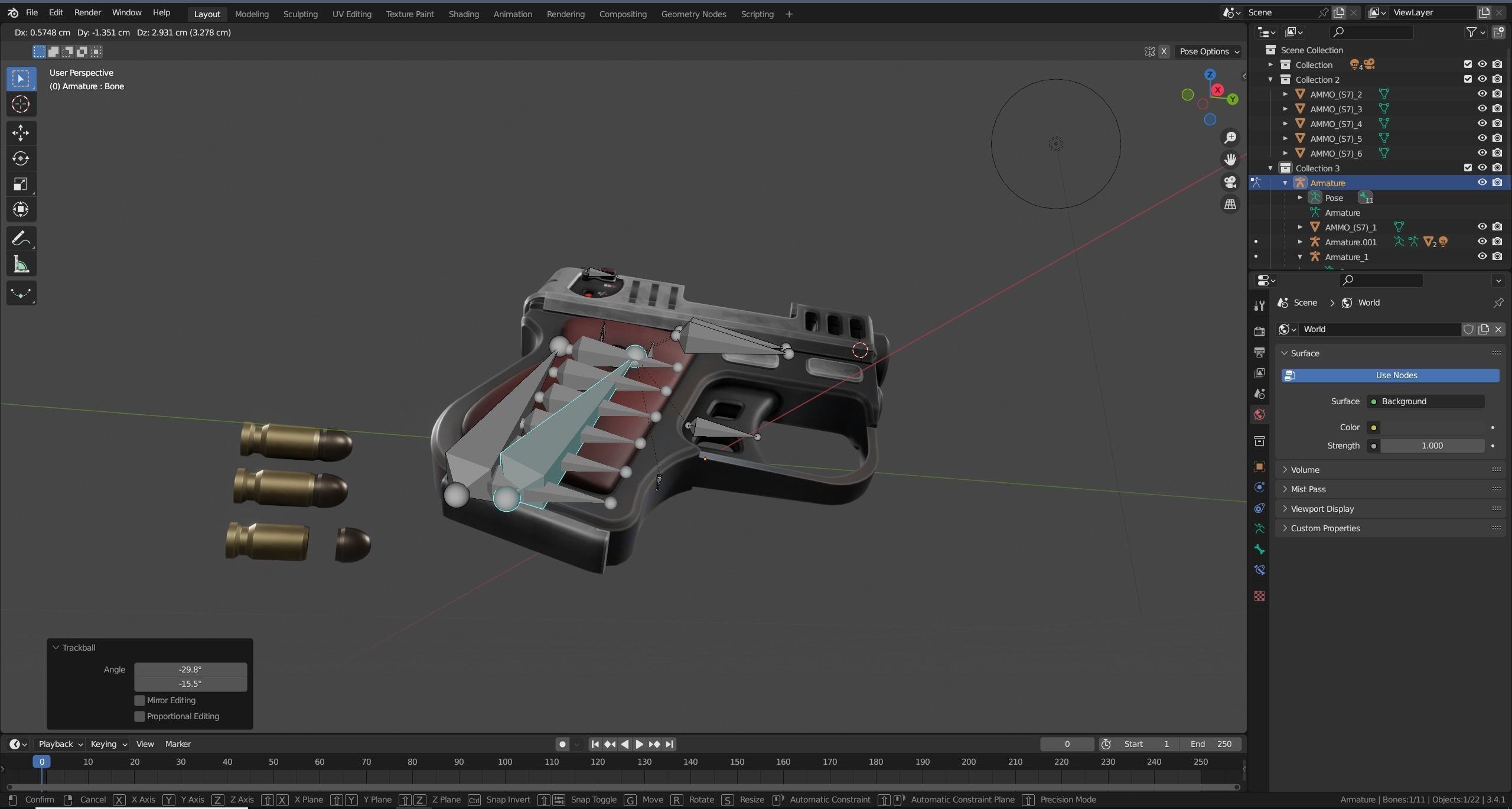 3D model Stylized pistol with a rose VR / AR / low-poly | CGTrader