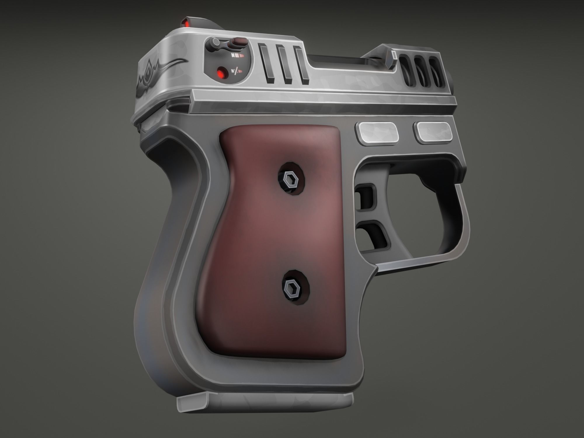 3D model Stylized pistol with a rose VR / AR / low-poly | CGTrader