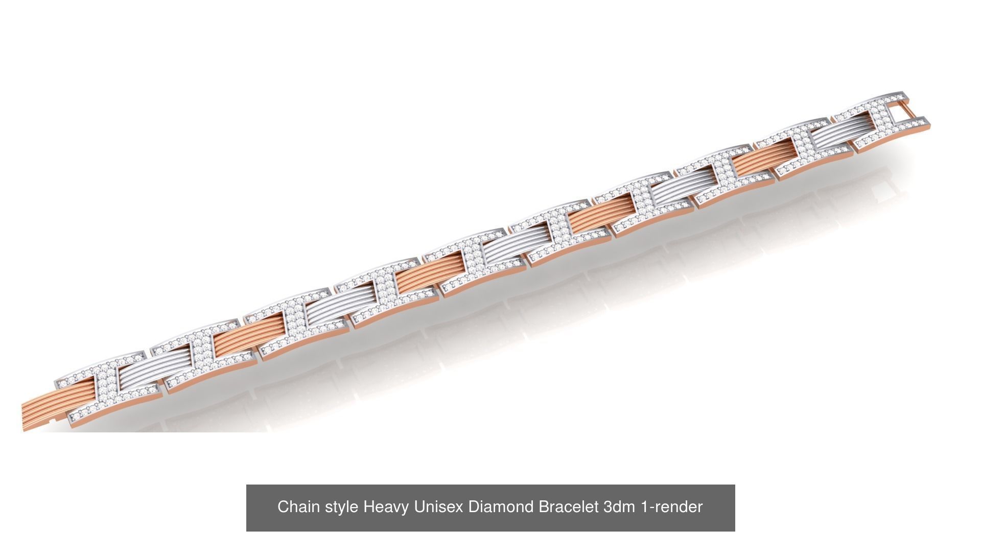50 Chain style Heavy Unisex Diamond Bracelet 3dm 1-render 3D Model Collection | CGTrader