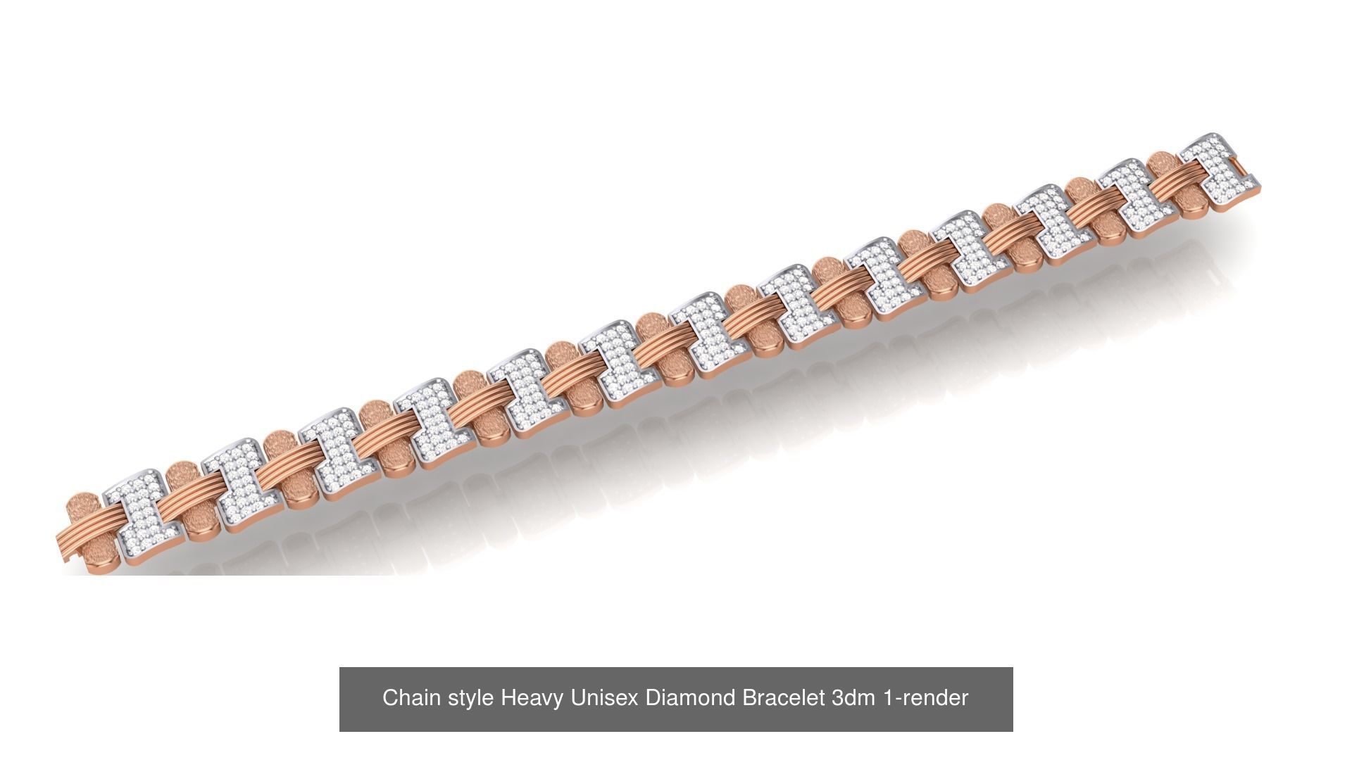 50 Chain style Heavy Unisex Diamond Bracelet 3dm 1-render 3D Model Collection | CGTrader