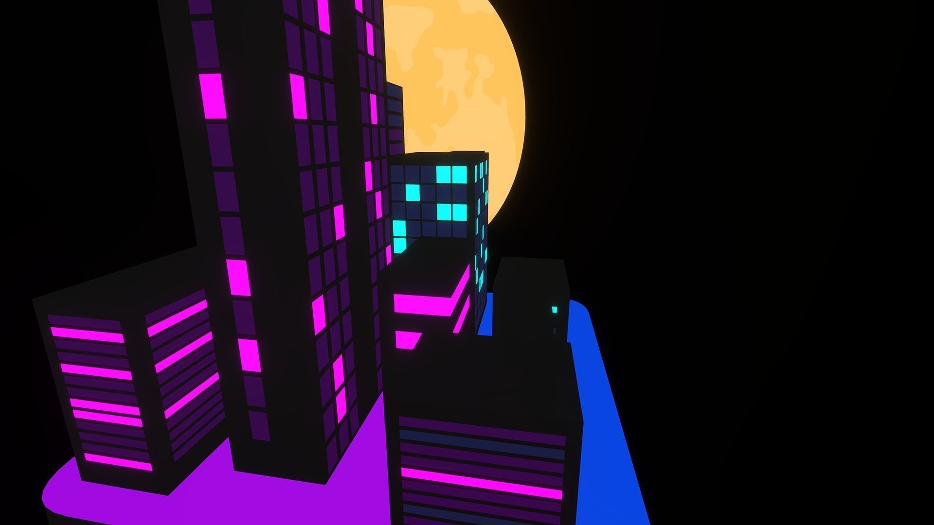 3D model Synthwave Building VR / AR / low-poly | CGTrader