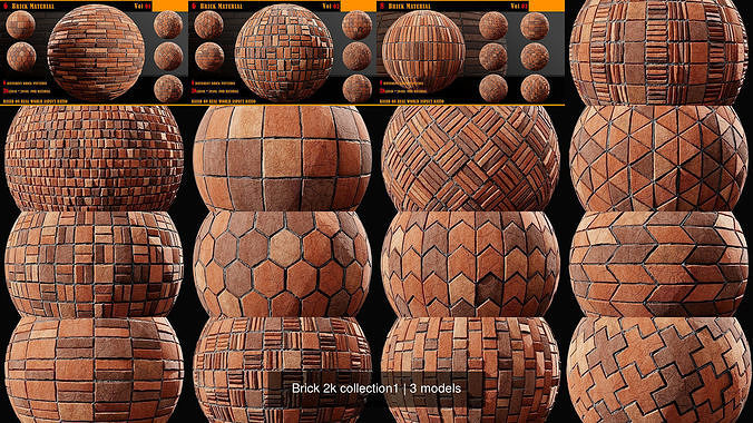 BRICK PBR 2K TEXTURE PACK VOL 1 TO 9 Texture | CGTrader