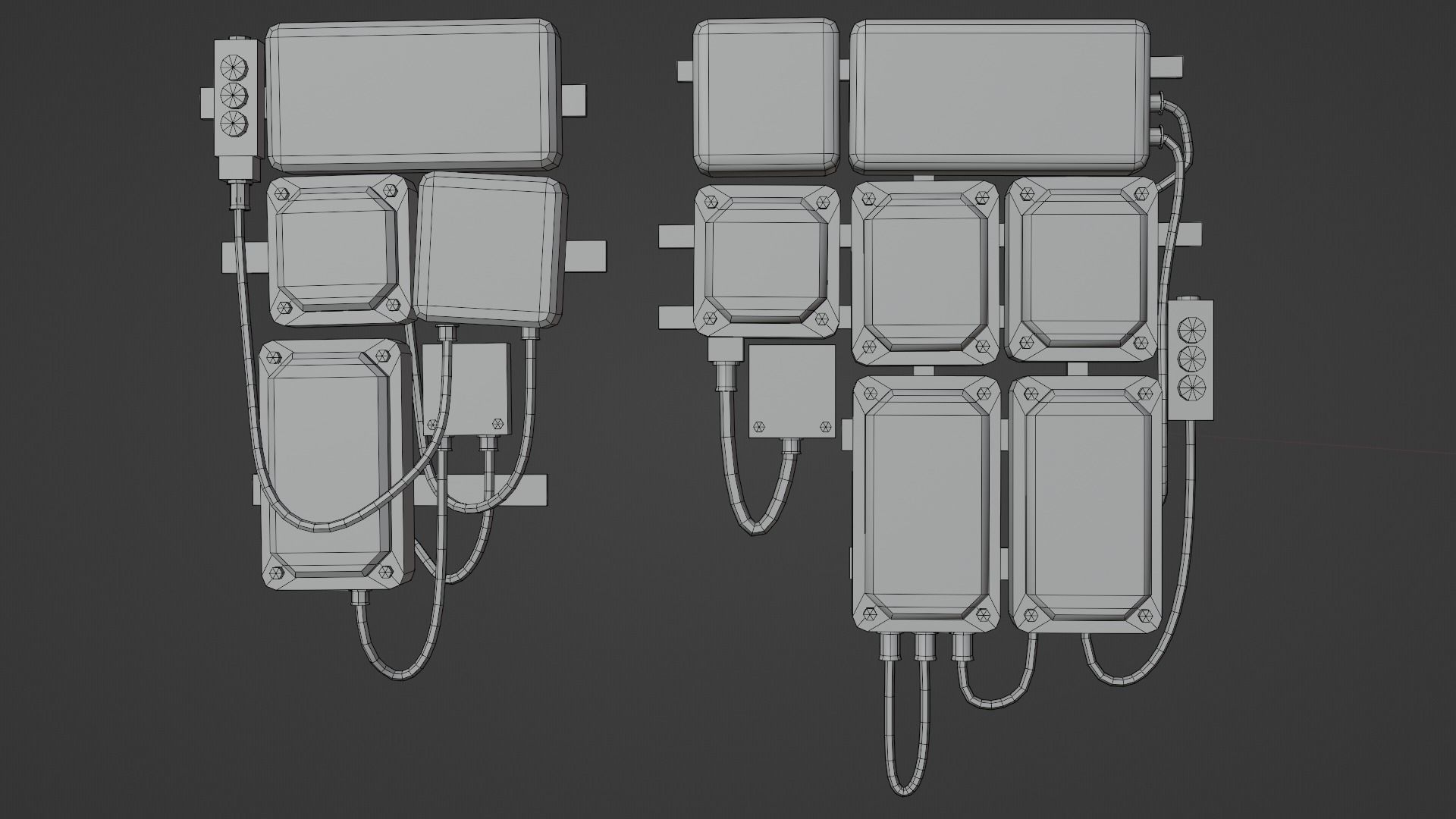 3D model Rusty Fuse Box Cluster -Low Poly Game-Ready VR / AR / low-poly ...