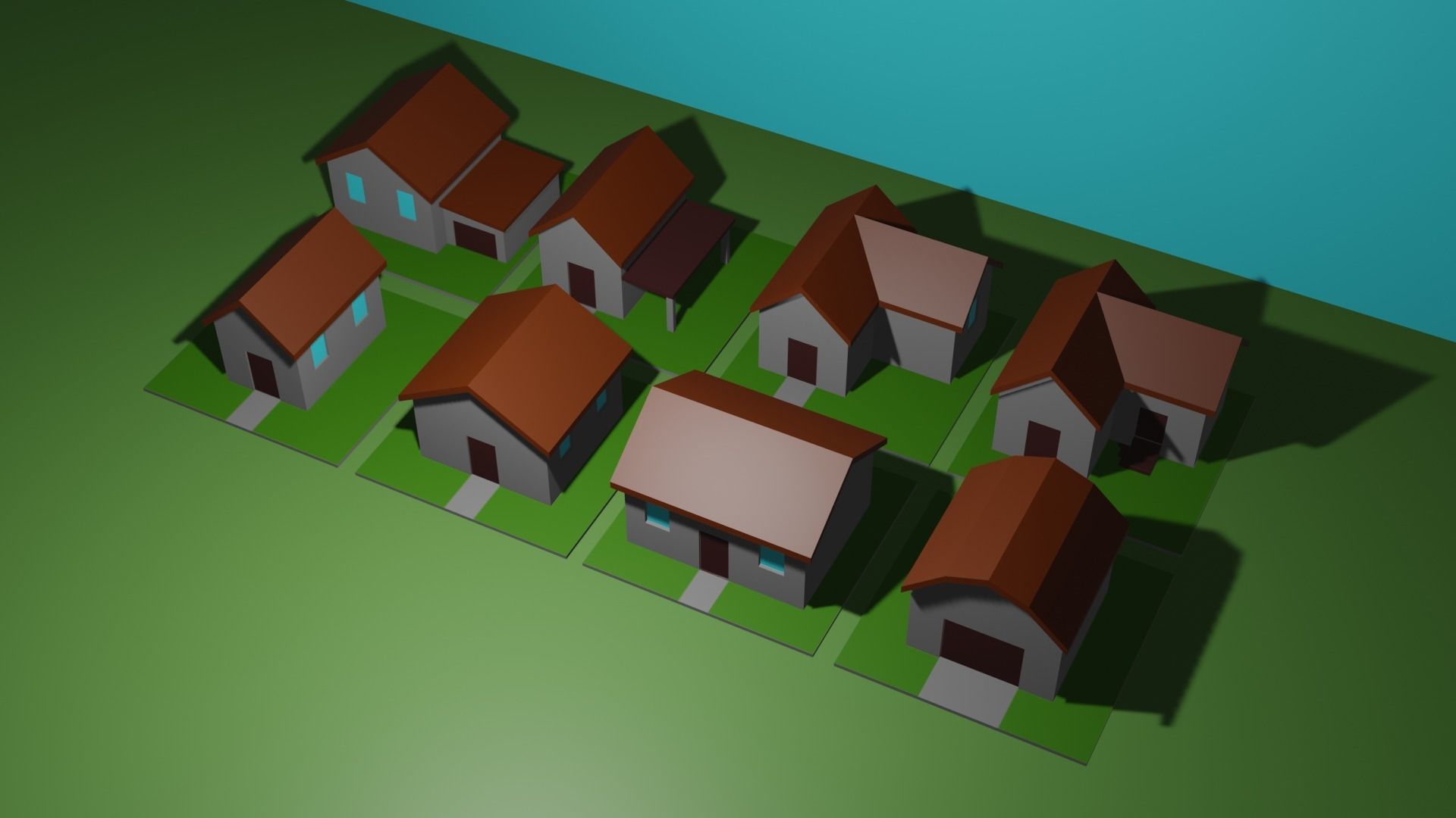 3D model 8 Lowpoly Houses 3d model VR / AR / low-poly | CGTrader