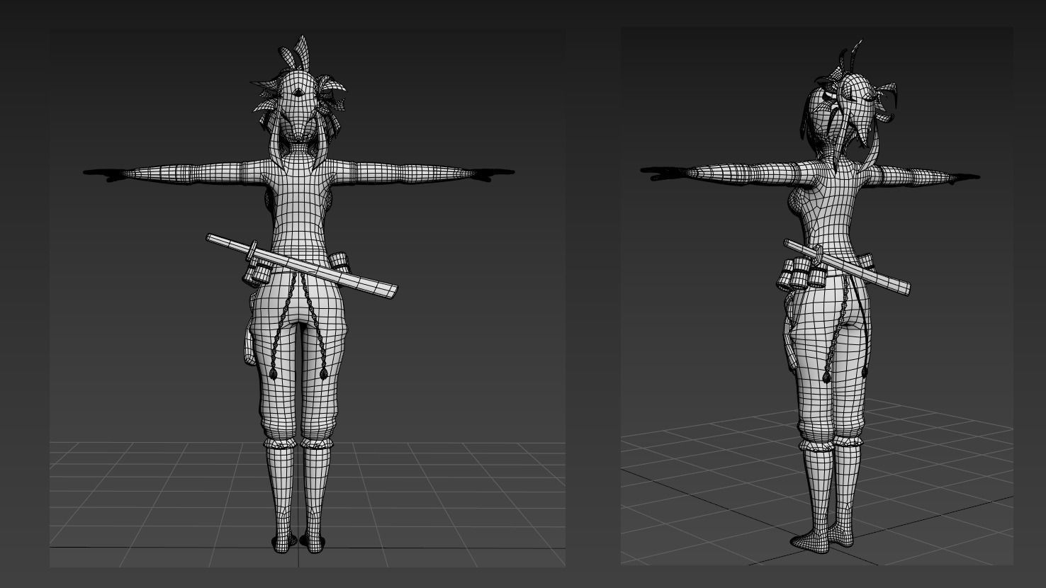 Yuzuriha jigokuraku VRChat avatar 3D model rigged | CGTrader