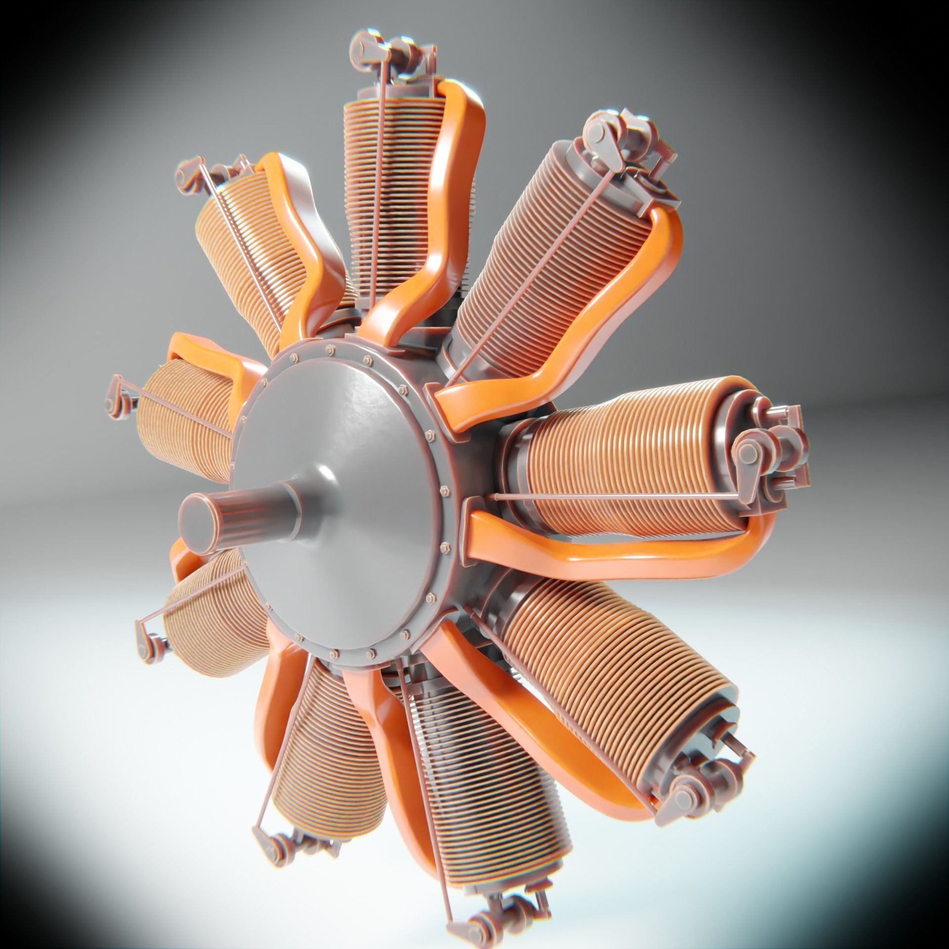 LeRhone Engine 3D model | CGTrader