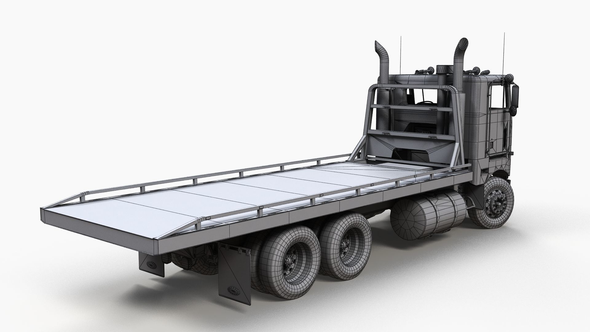 3D model Peterbilt 362 flatbed truck VR / AR / low-poly | CGTrader