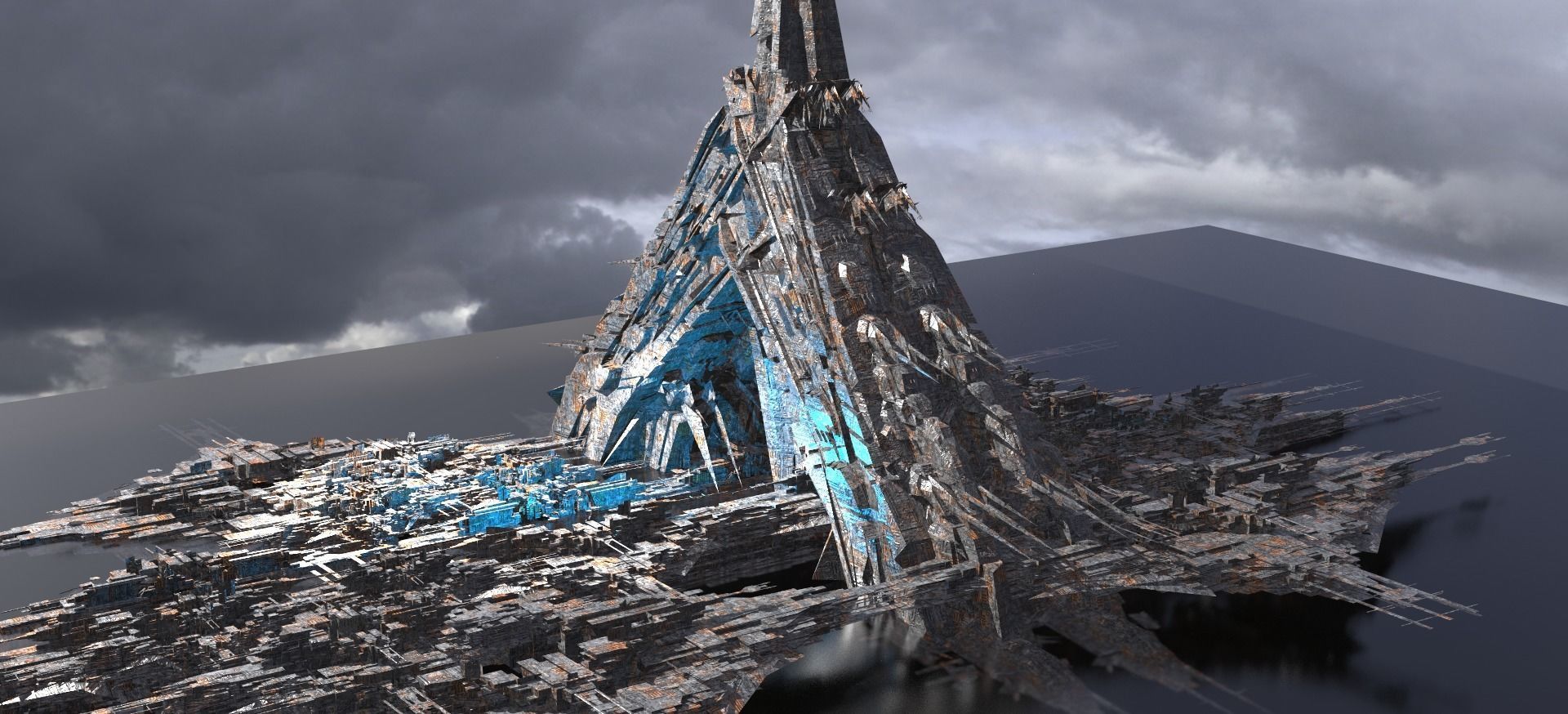 Dark Egypt Pyramid Terra Former pyramid city 2 3D model | CGTrader