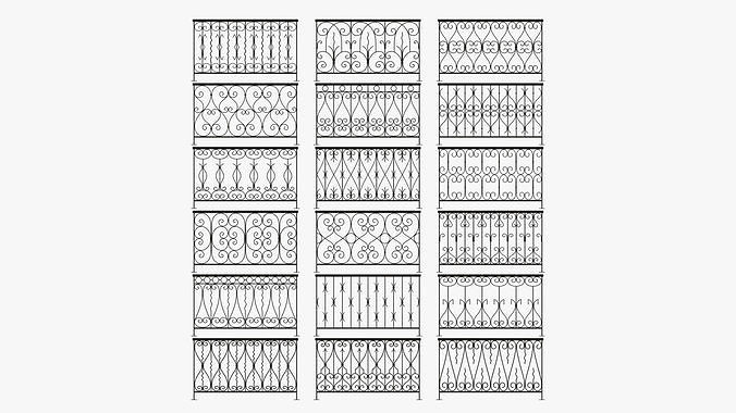 windows railing 3D model | CGTrader