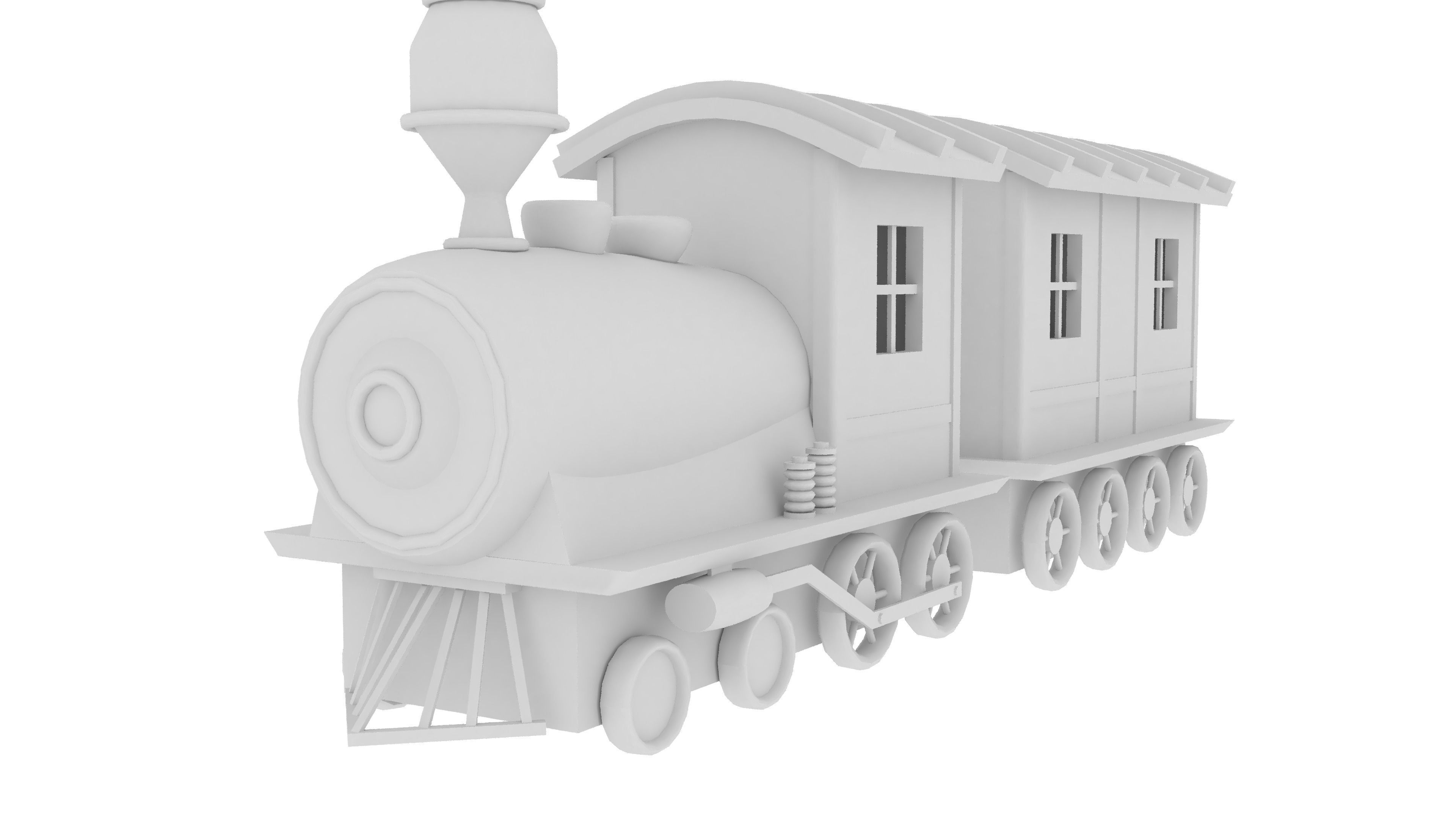 3D model Low Poly 3D Model - Locomotive Train VR / AR / low-poly | CGTrader