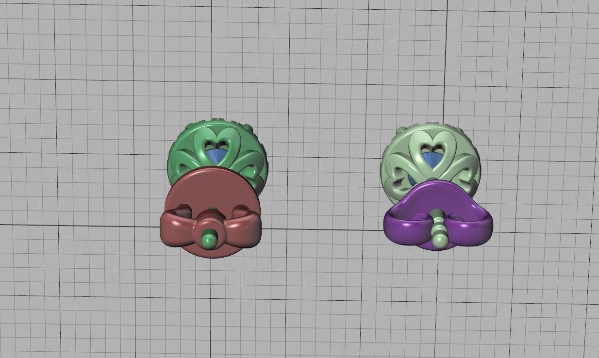 Diamond Stud Earrings Round Halo feature with 40 pointer stone 3D model ...