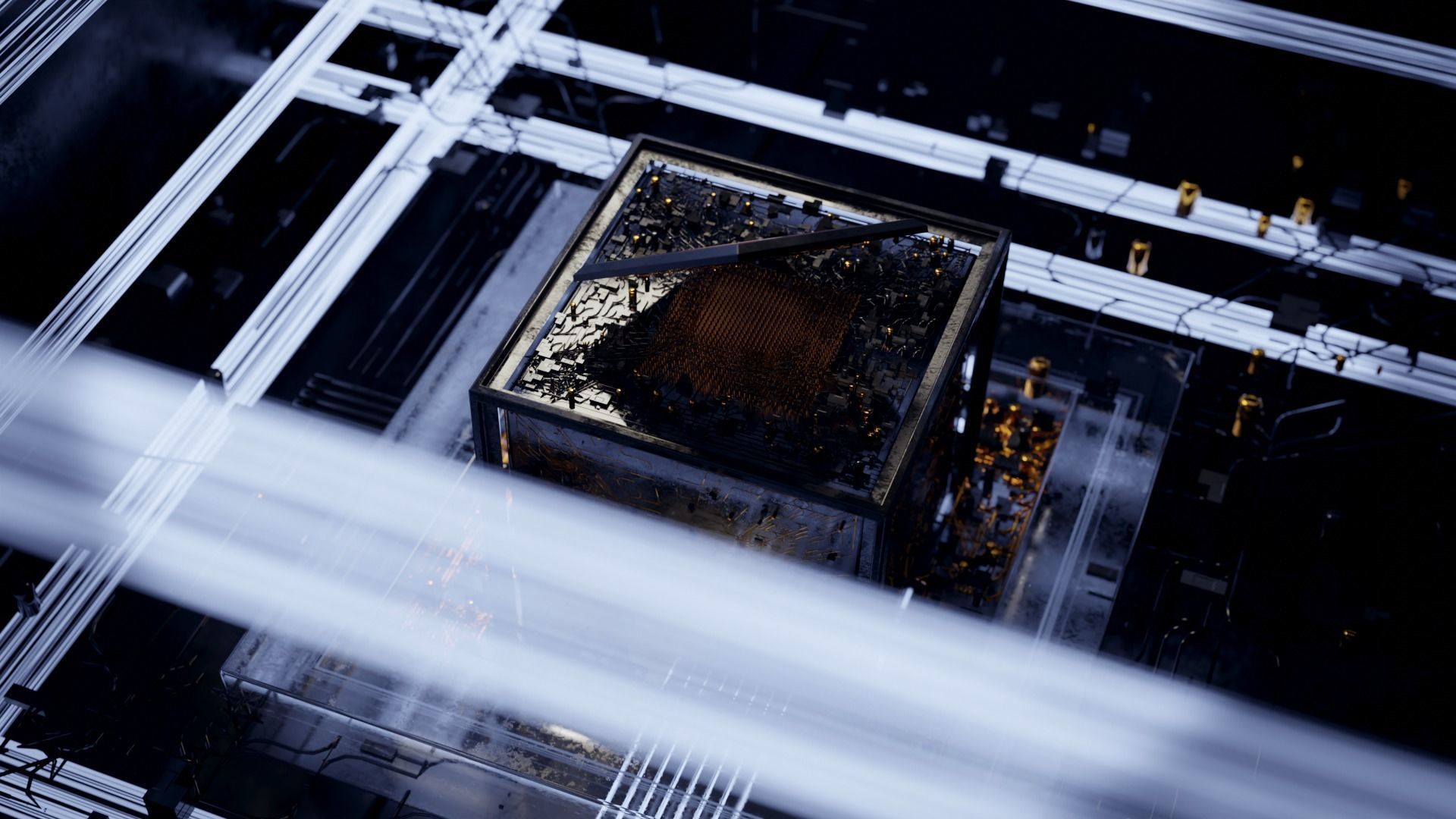 animated cpu shot in blender 3D model animated | CGTrader