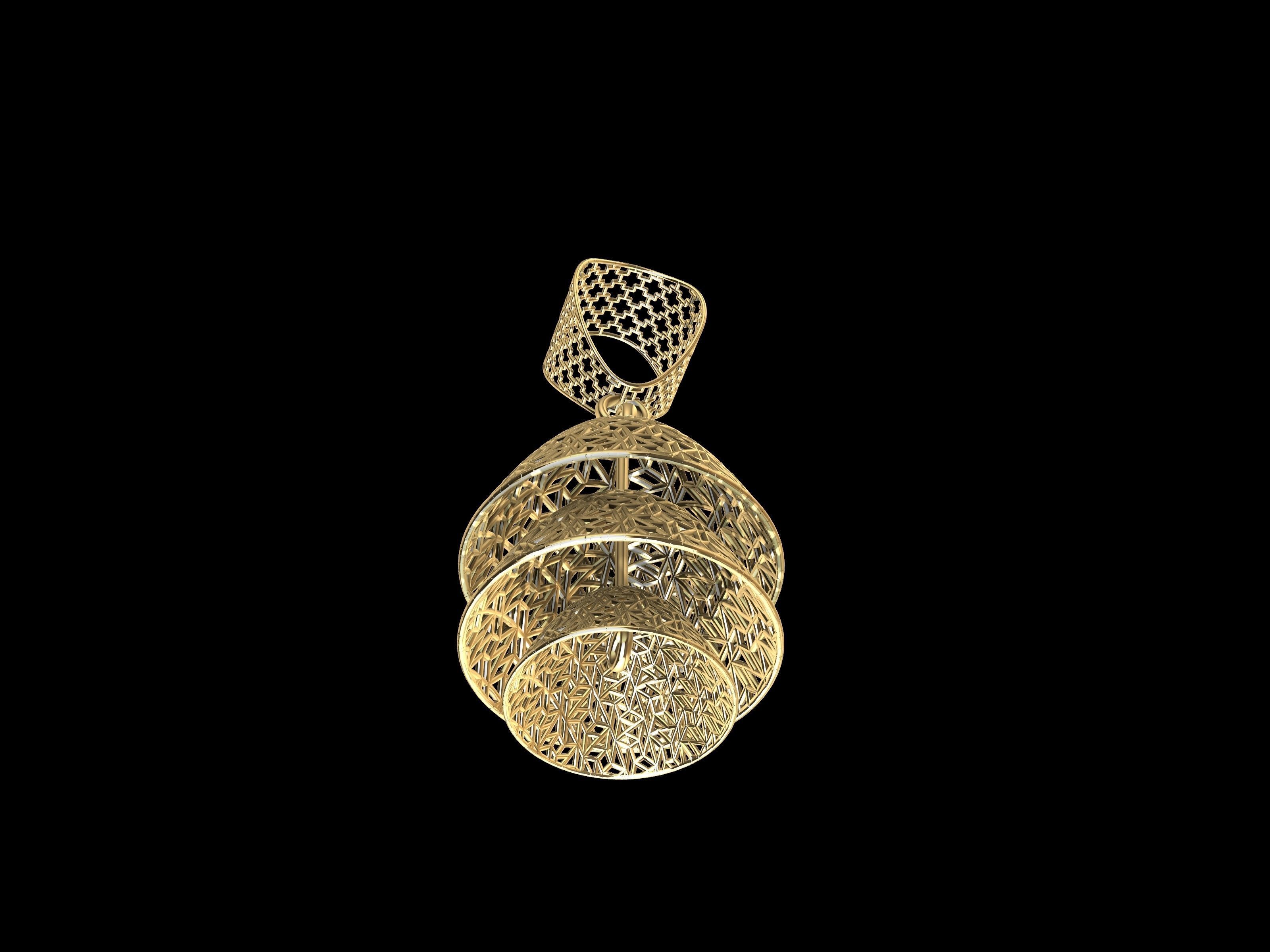 Modern jali layered pendant stl verified 3D model 3D printable | CGTrader