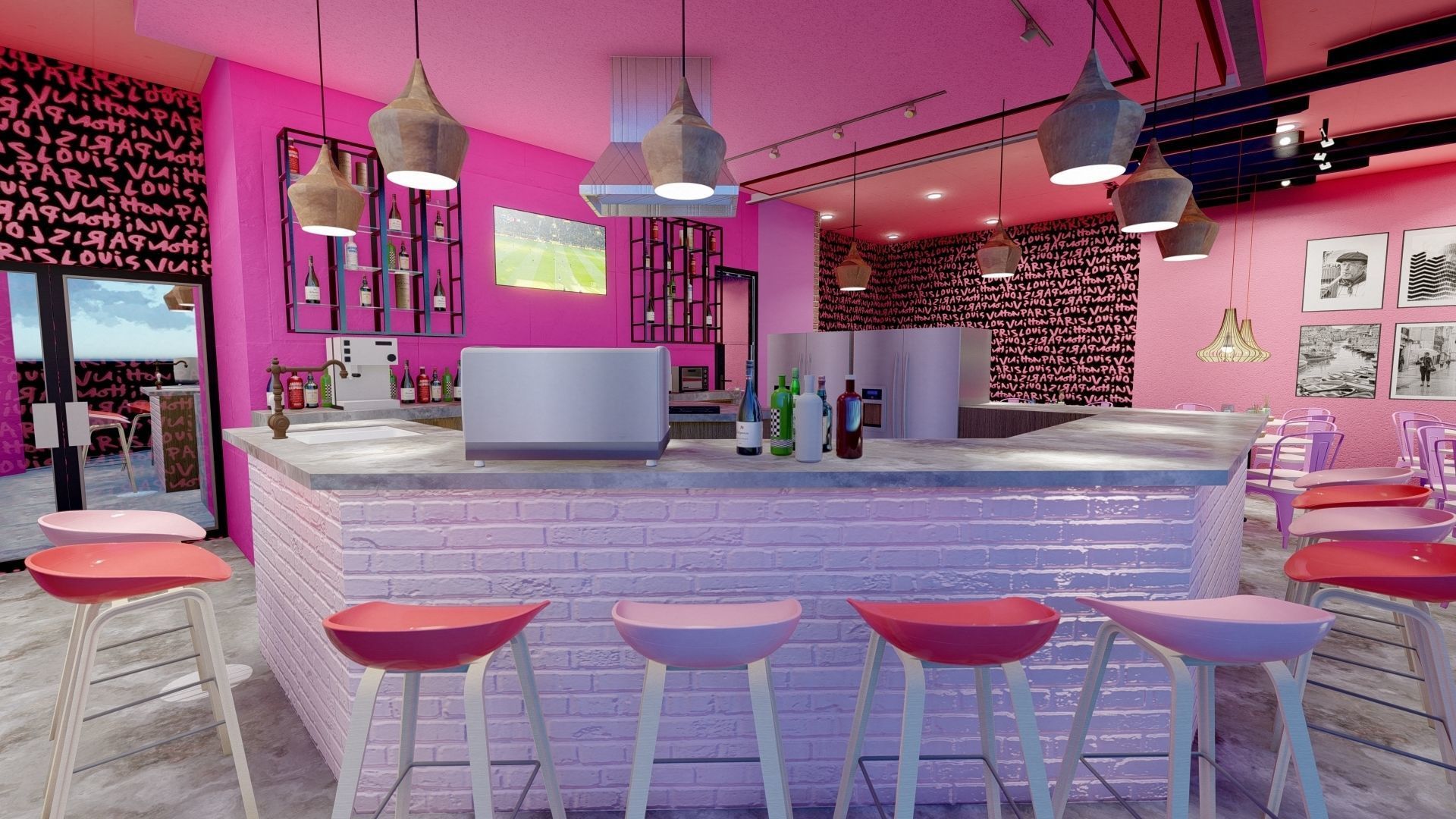 pink club 3D model | CGTrader