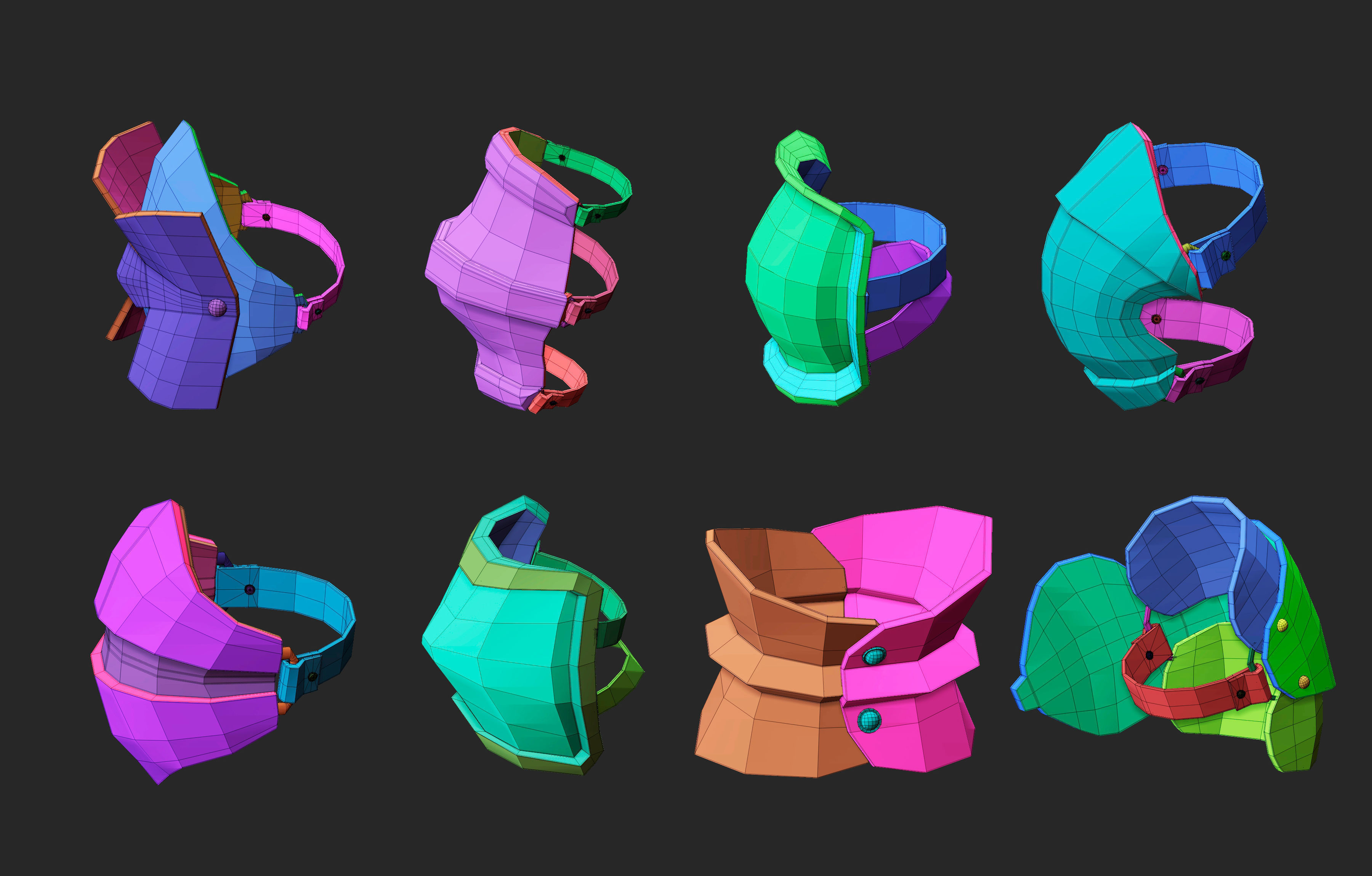 55 Low poly medieval fantasy arm bracers armor IMM set 3D model | CGTrader