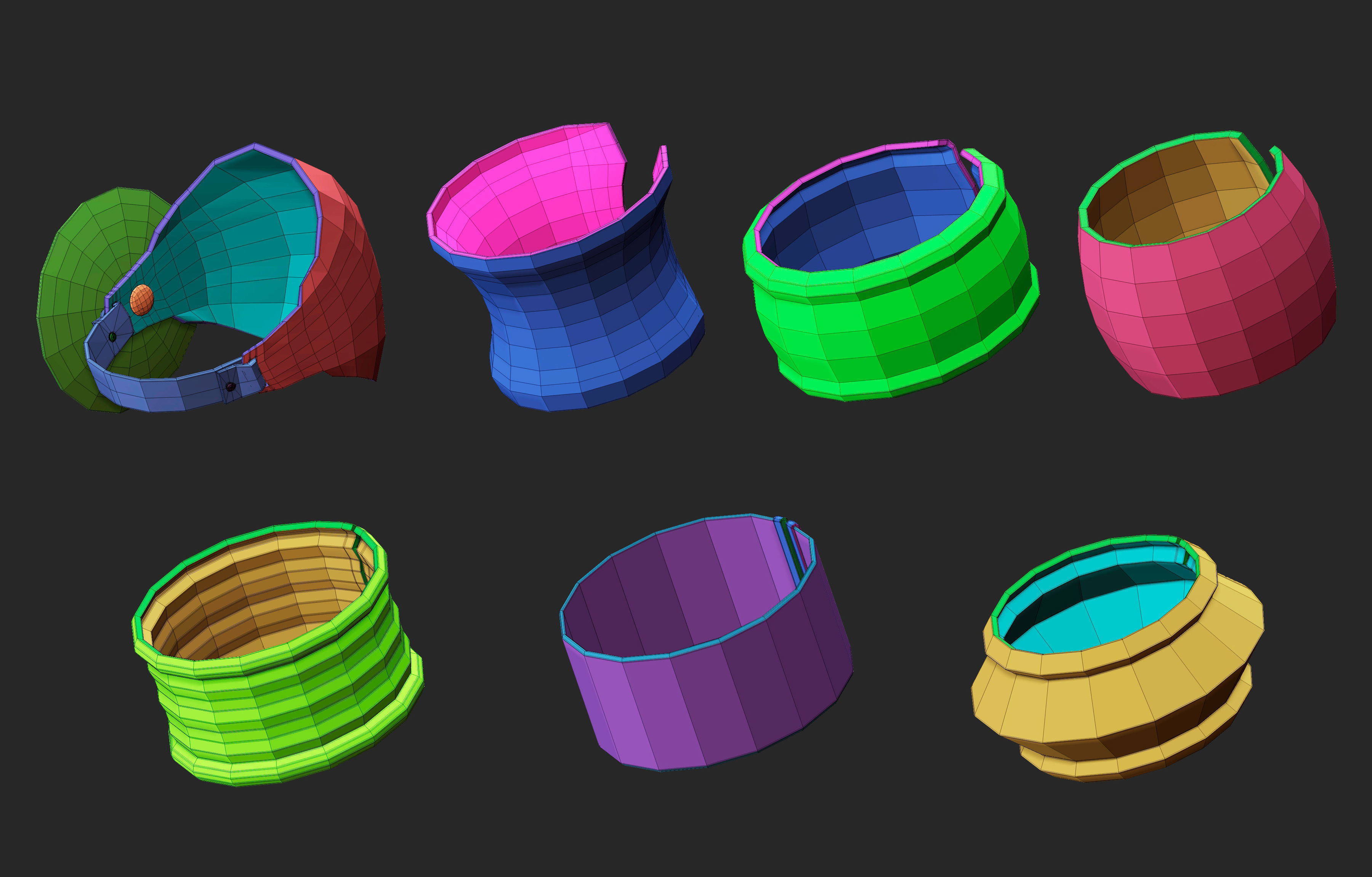 55 Low poly medieval fantasy arm bracers armor IMM set 3D model | CGTrader