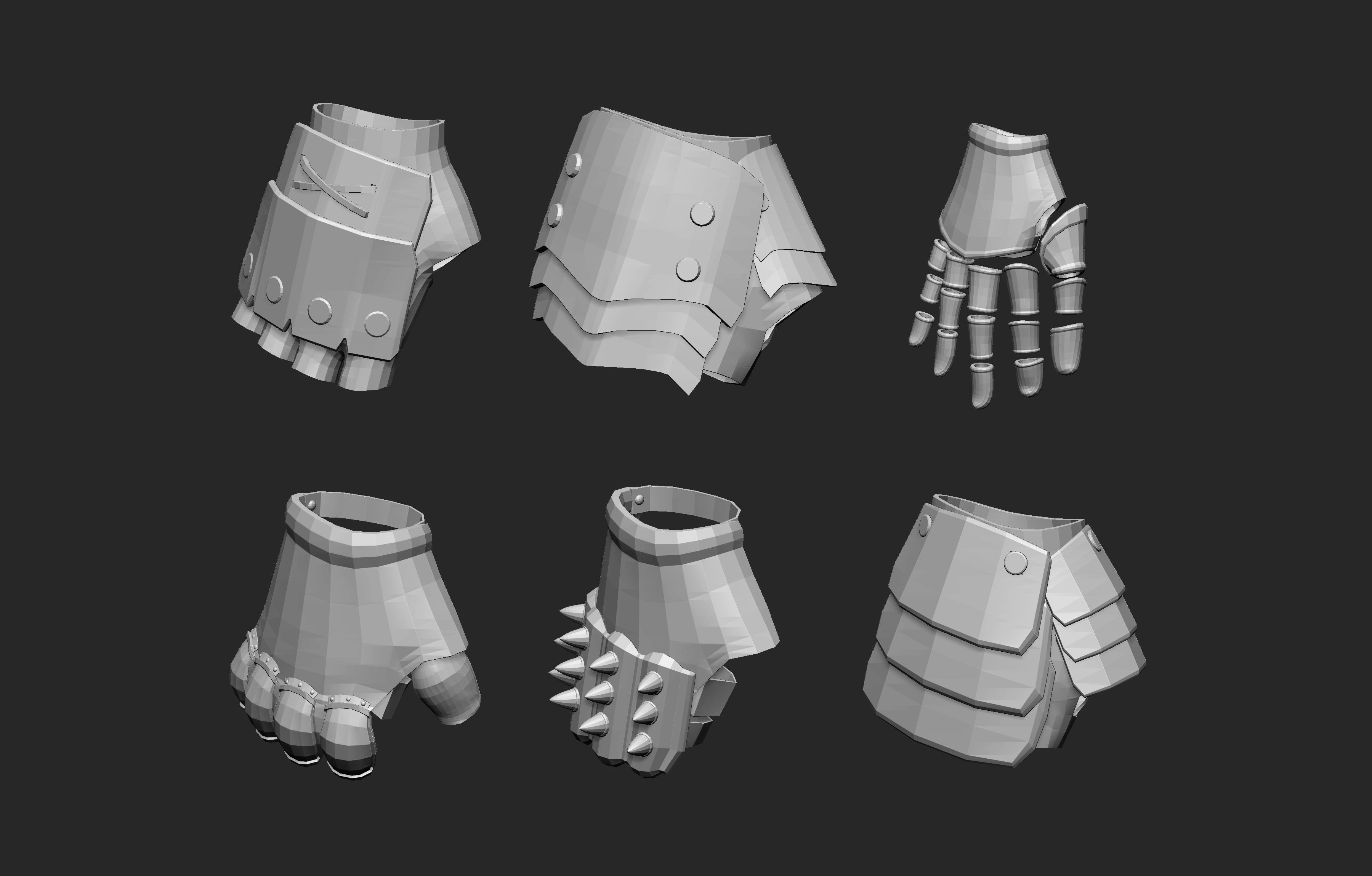 55 Low poly medieval fantasy arm bracers armor IMM set 3D model | CGTrader