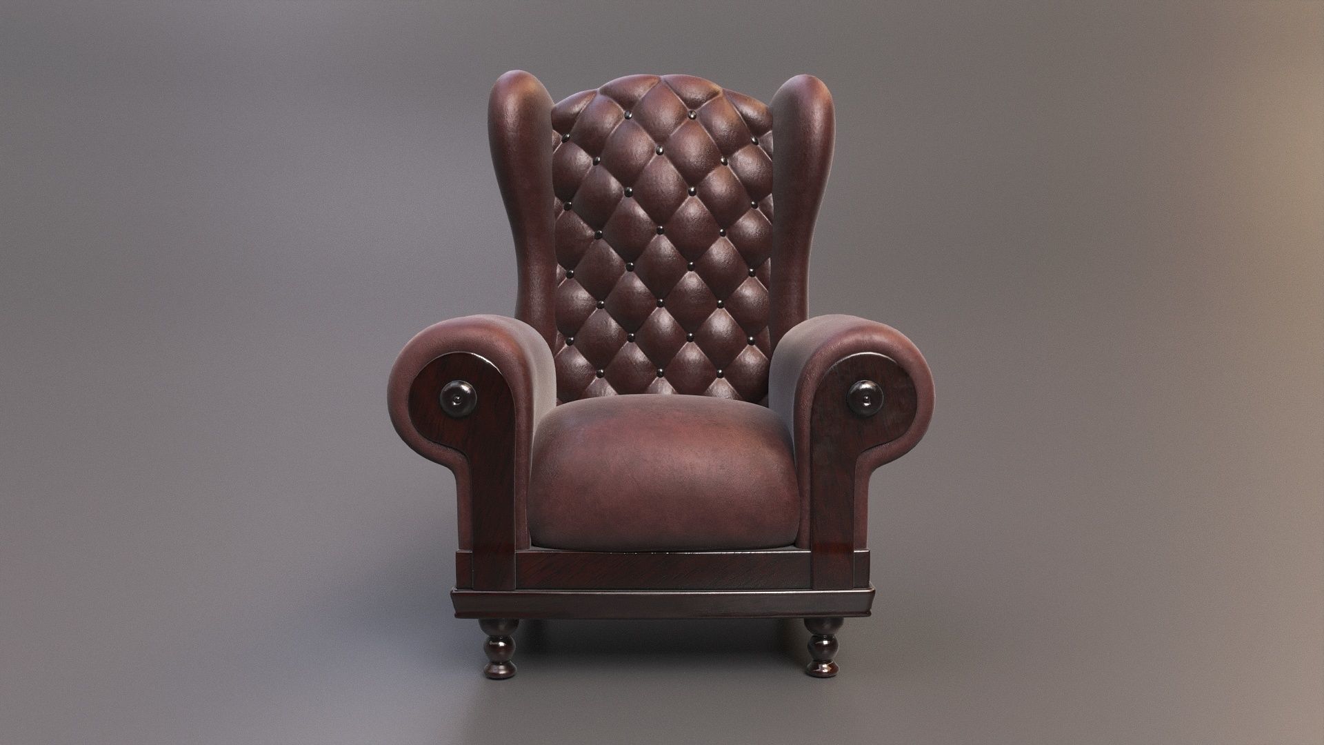 Leather Fancy Vintage Arm Chair Couch 3D model | CGTrader