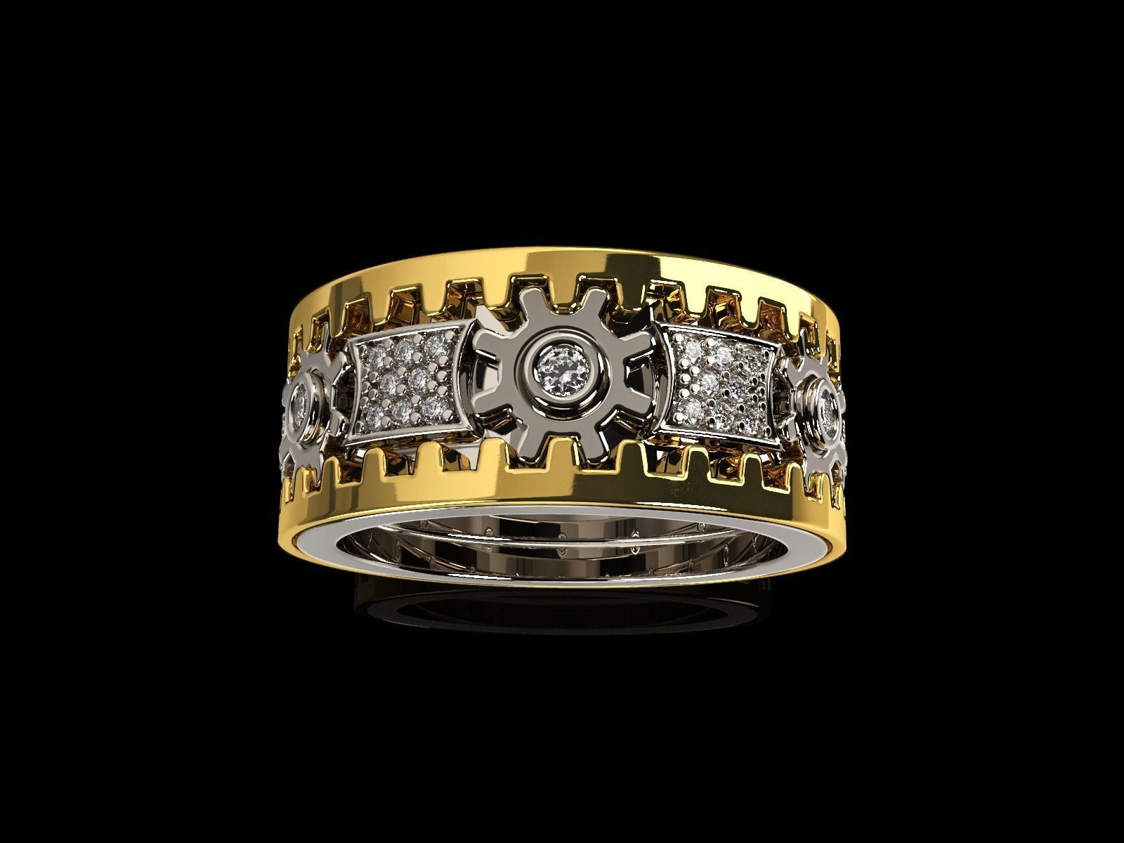 Steampunk Mechanical Ring 3D model 3D printable | CGTrader