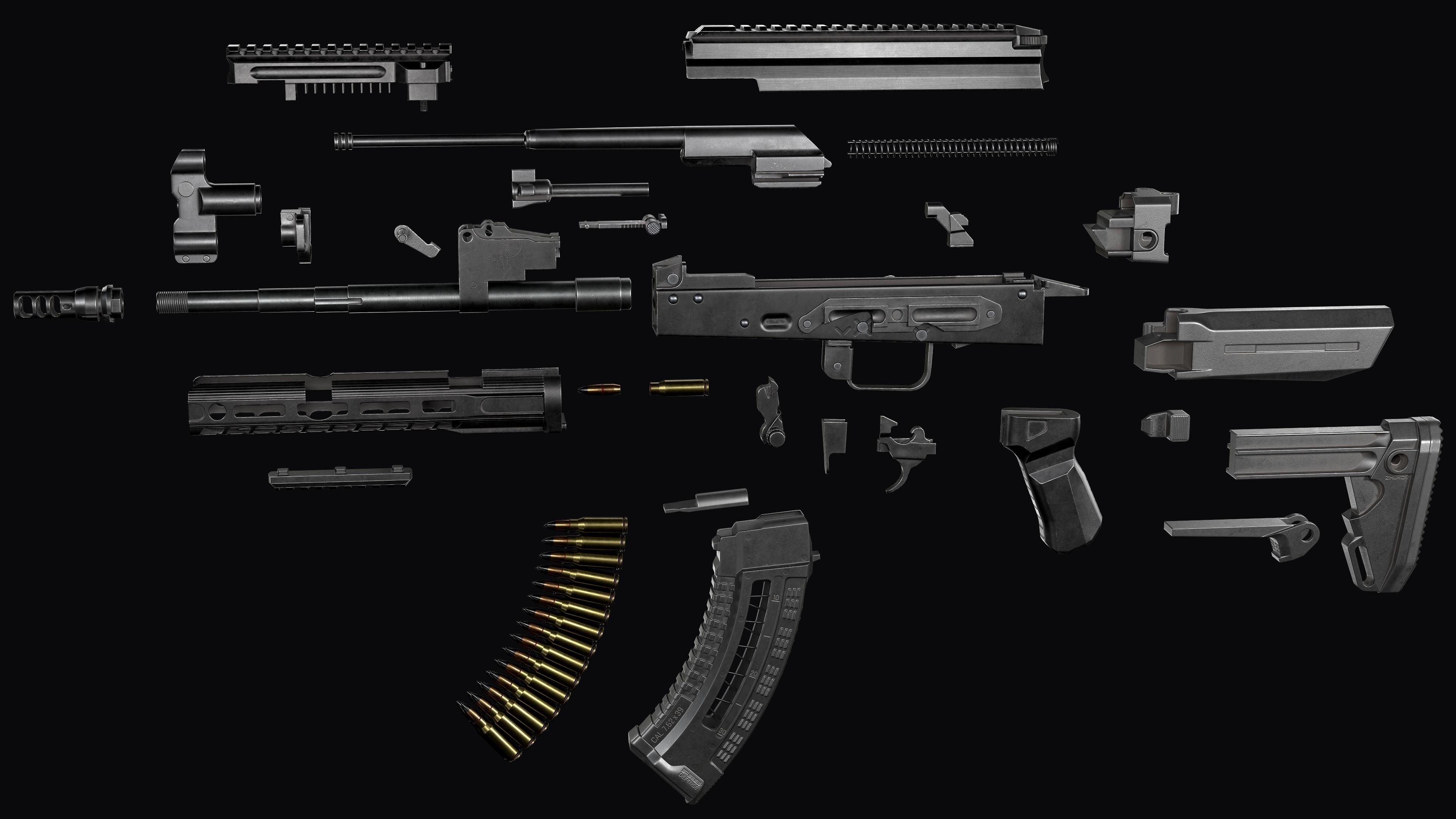 3D model Modular assault rifle Rifle Dynamics 704 AK system VR / AR ...