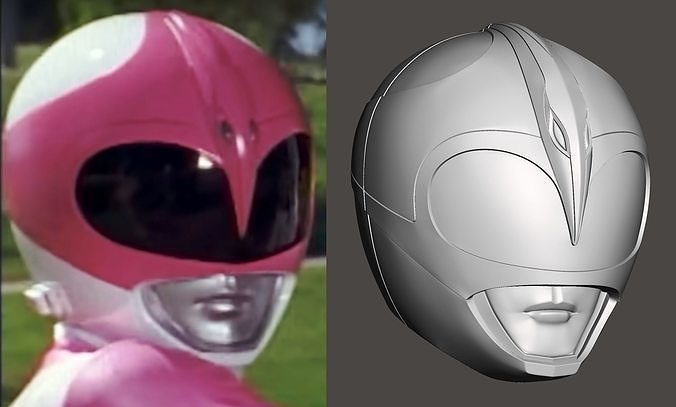 Pink Power Ranger Helmet 3D model 3D printable | CGTrader