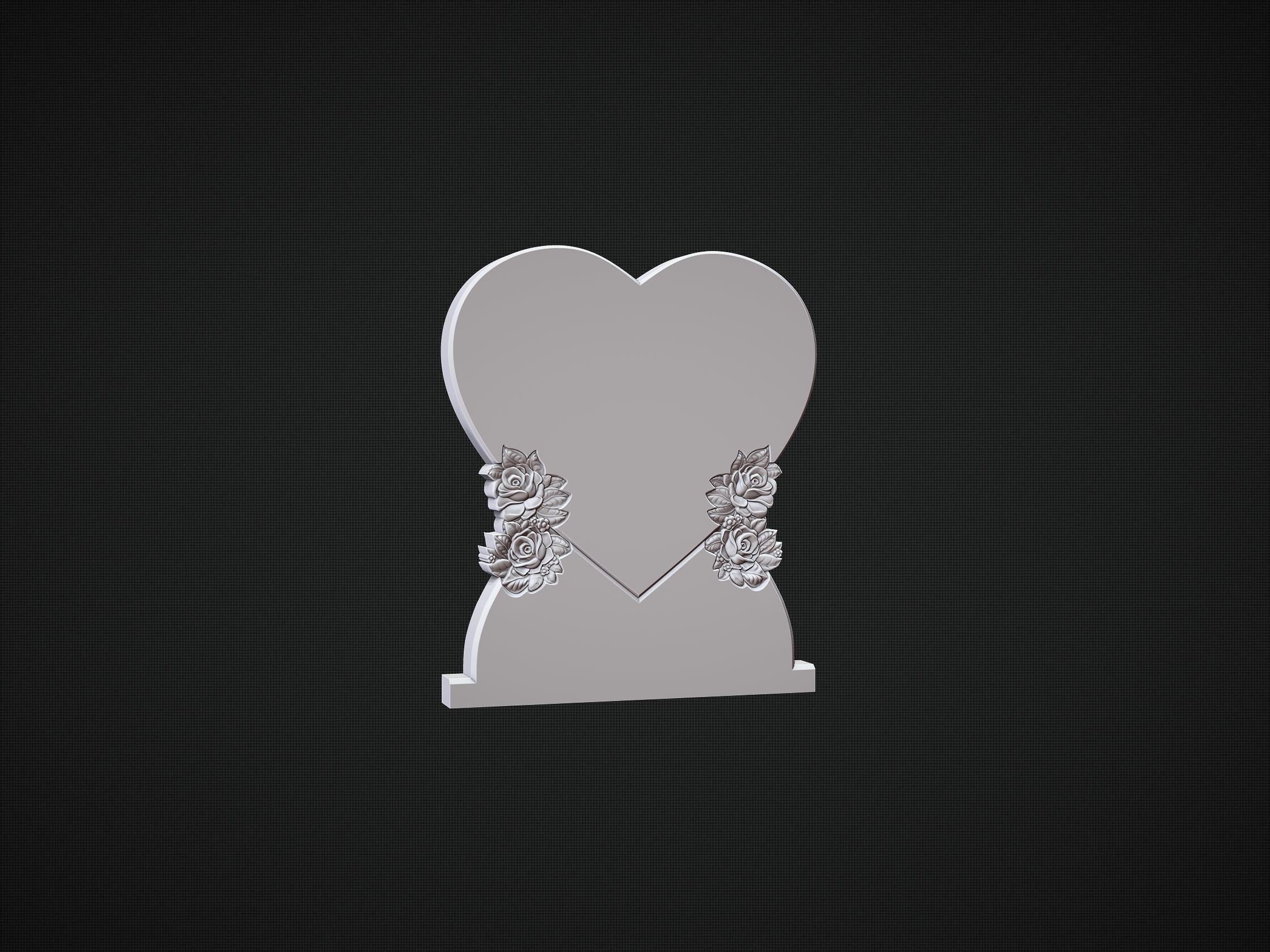 Heart Shaped Tombstone 3D model 3D printable | CGTrader