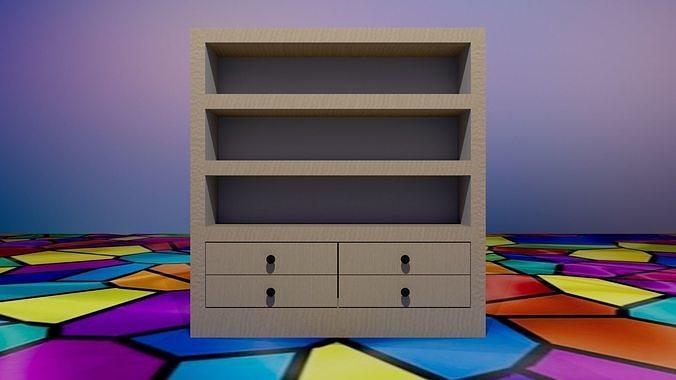 Wooden Library 3D Model 3D model | CGTrader